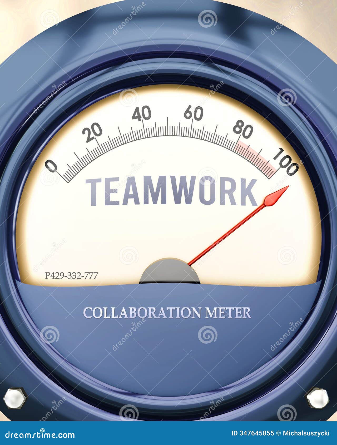 Teamwork and Collaboration Meter that is Hitting a Full Scale, Showing ...