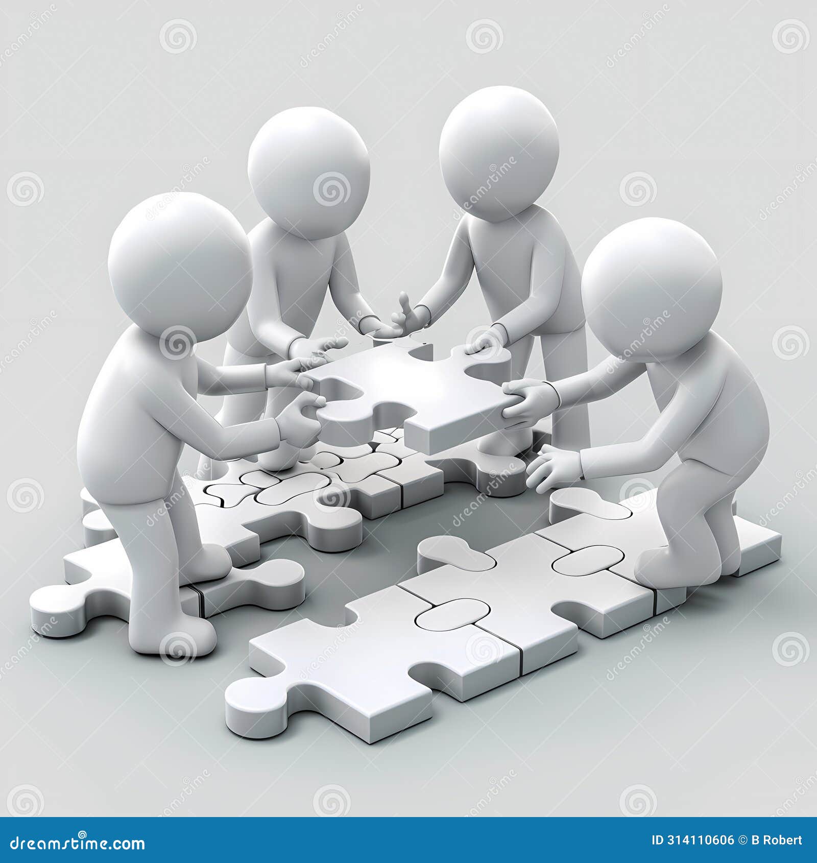 Teamwork and Collaboration - Putting the Pieces Together Stock ...