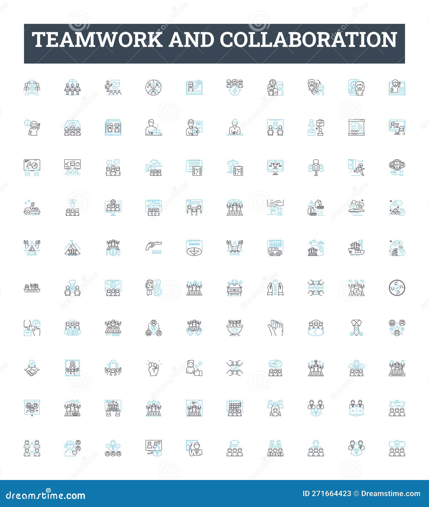 Teamwork and Collaboration Vector Line Icons Set. Collaboration ...