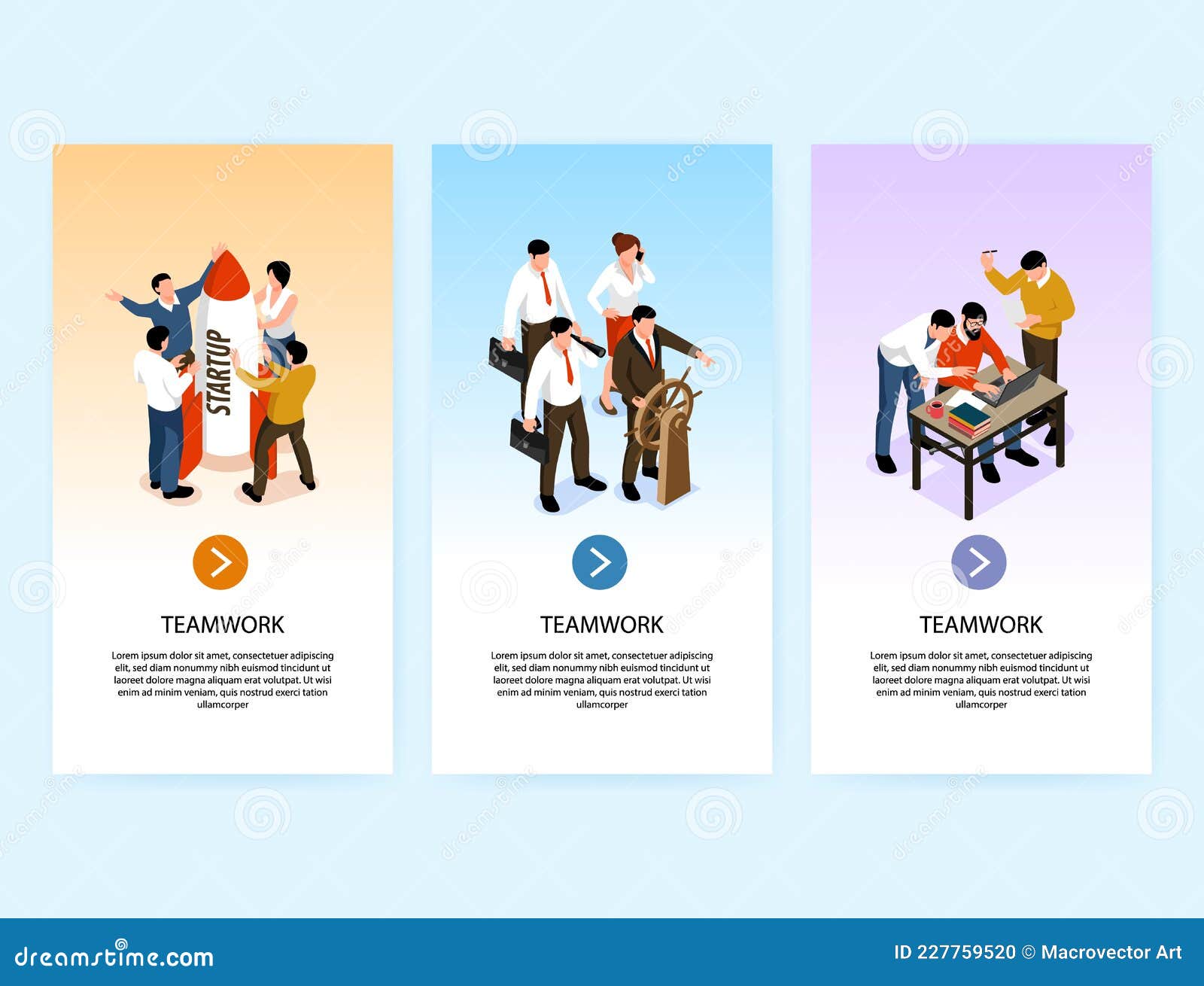 Teamwork Collaboration Vertical Banners Stock Vector - Illustration of ...