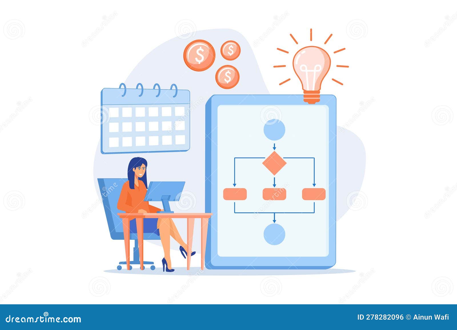 Colleagues Working, Teamwork Process, Office Workers Sitting At Table ...