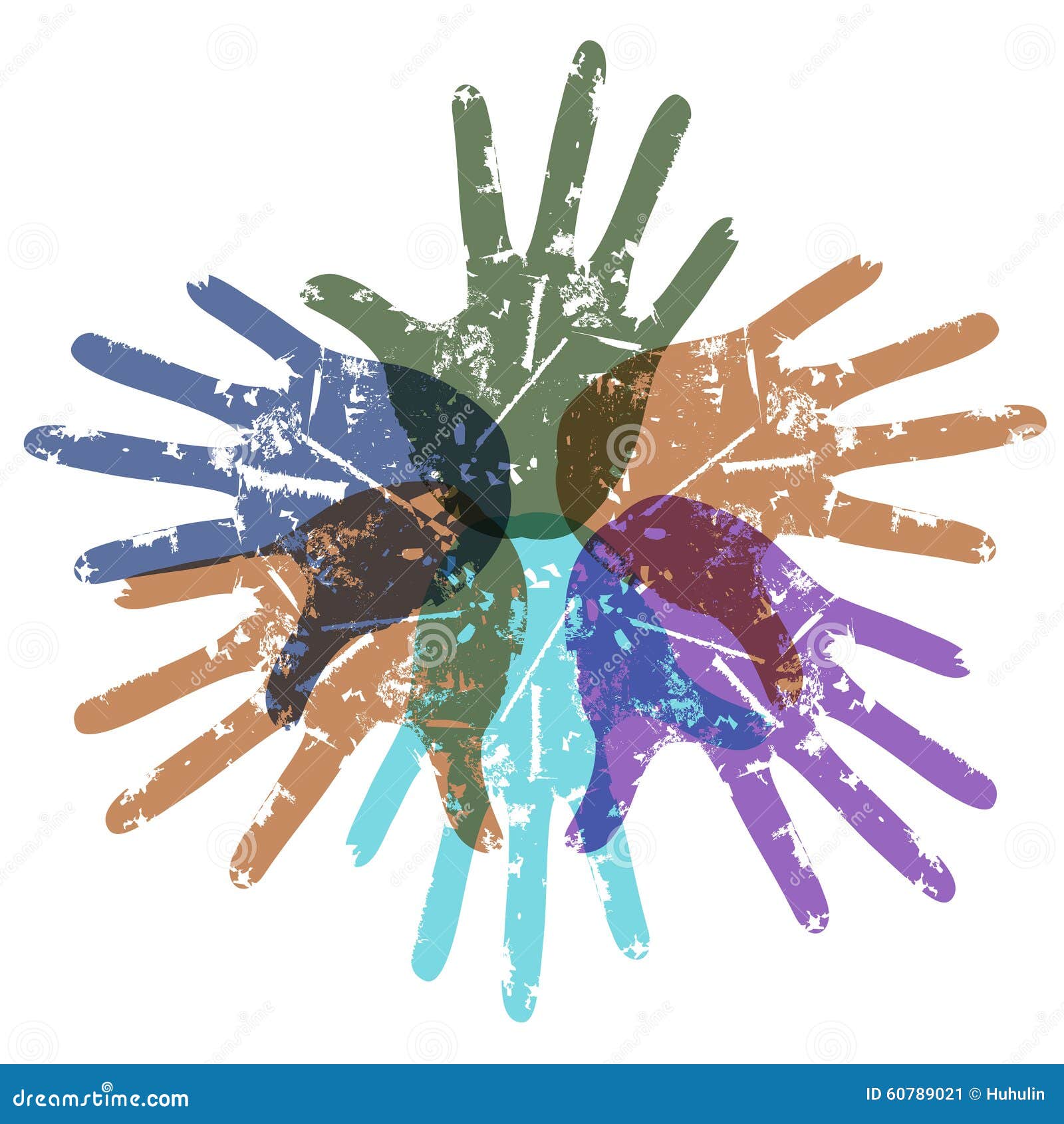 Teamwork Color Hands Around Stock Vector - Illustration of diverse ...