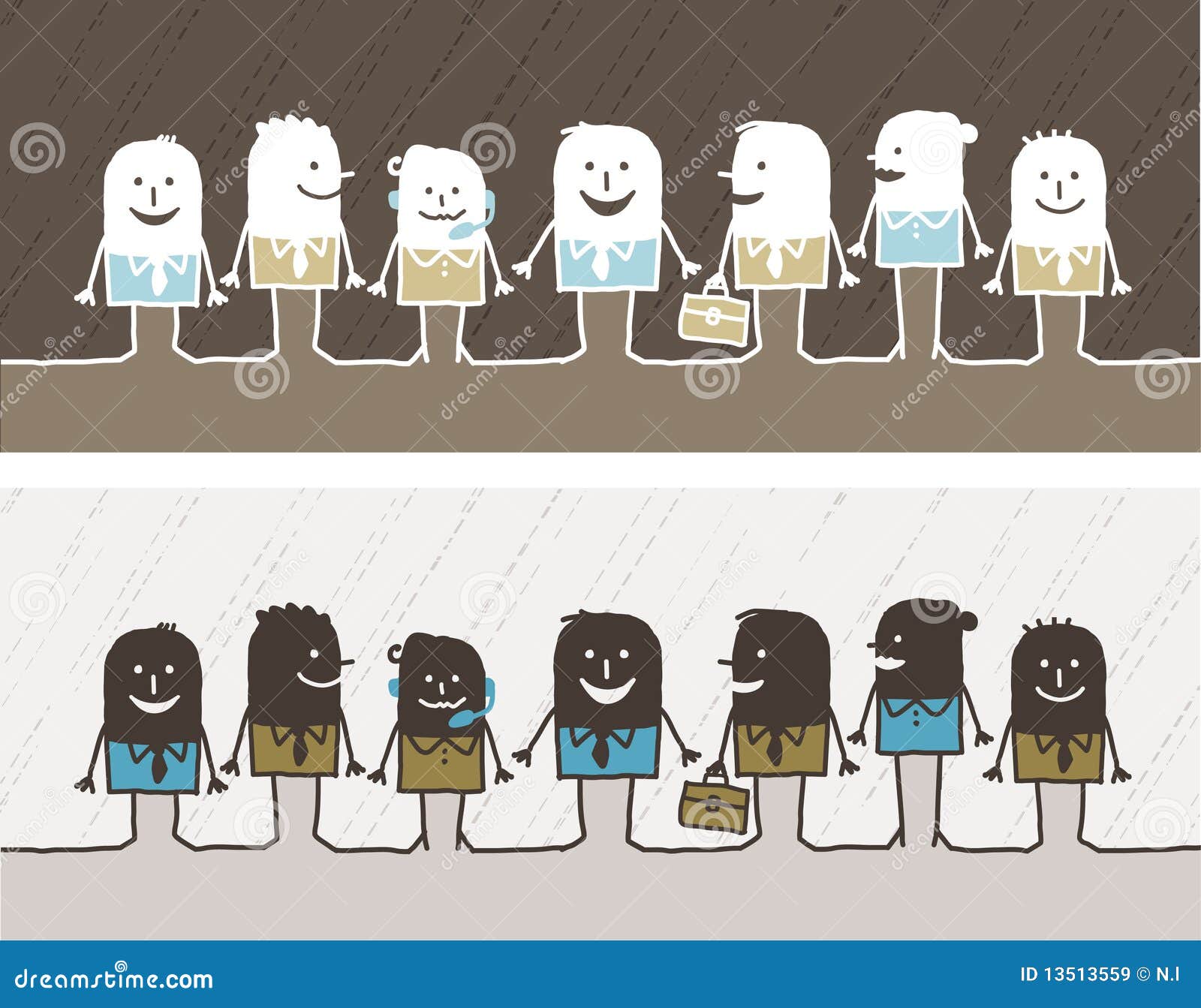 Teamwork colored cartoon stock vector. Illustration of businesswoman ...