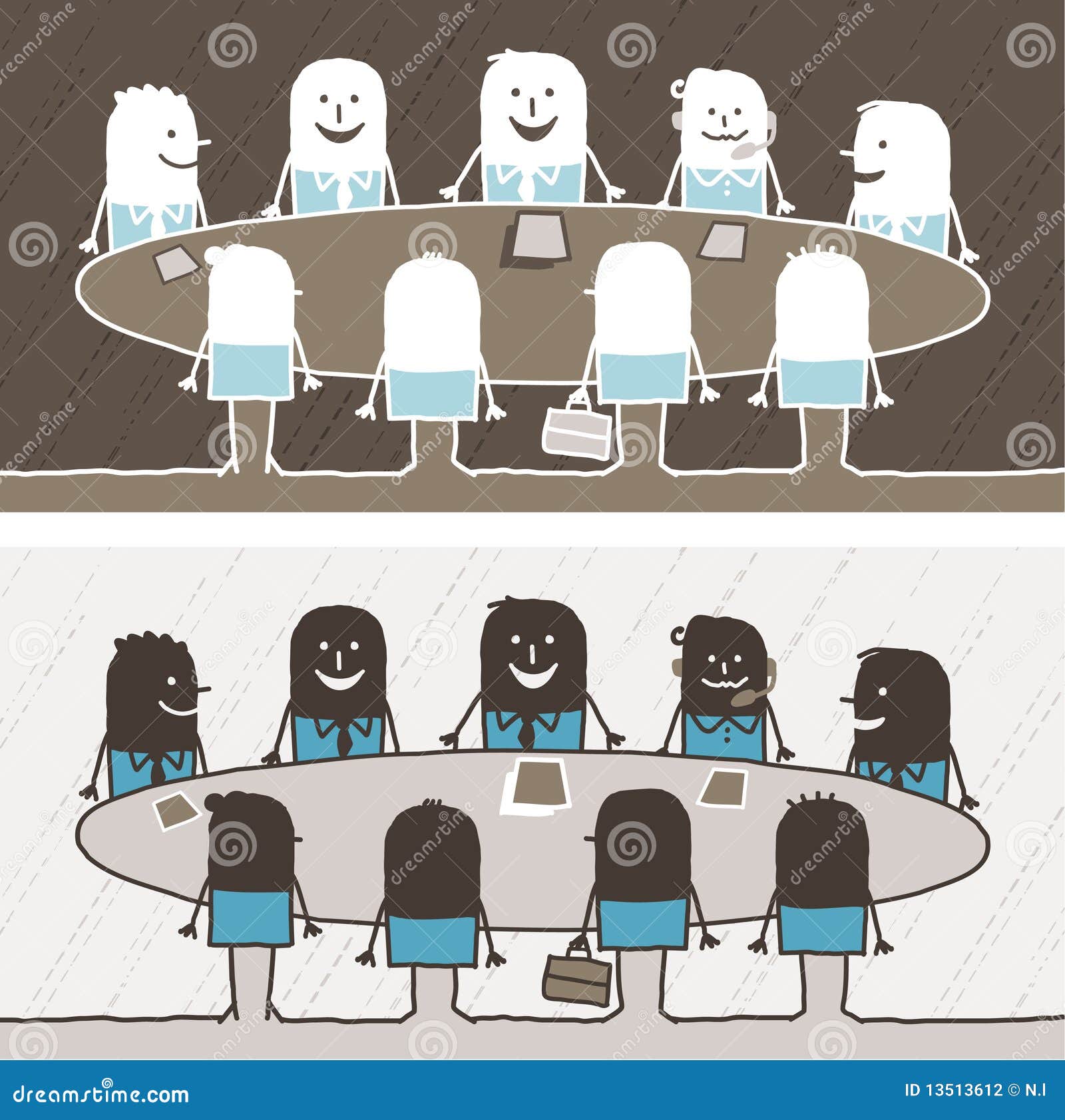 Teamwork colored cartoon stock vector. Image of white - 13513612