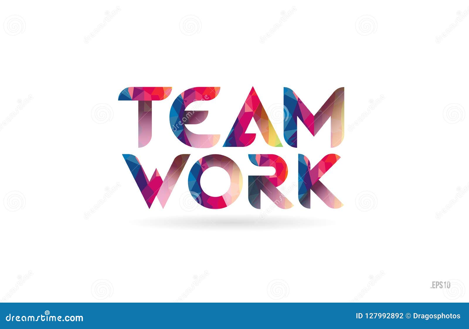 Teamwork Colored Rainbow Word Text Suitable for Logo Design Stock ...