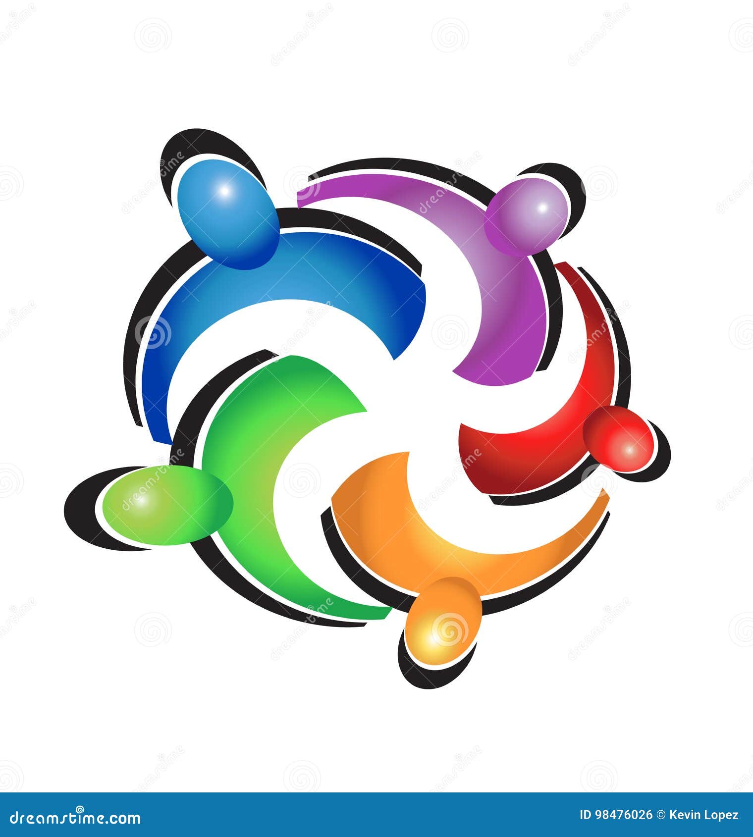 Teamwork Colorful People Working Together Logo Royalty-Free Stock Image ...