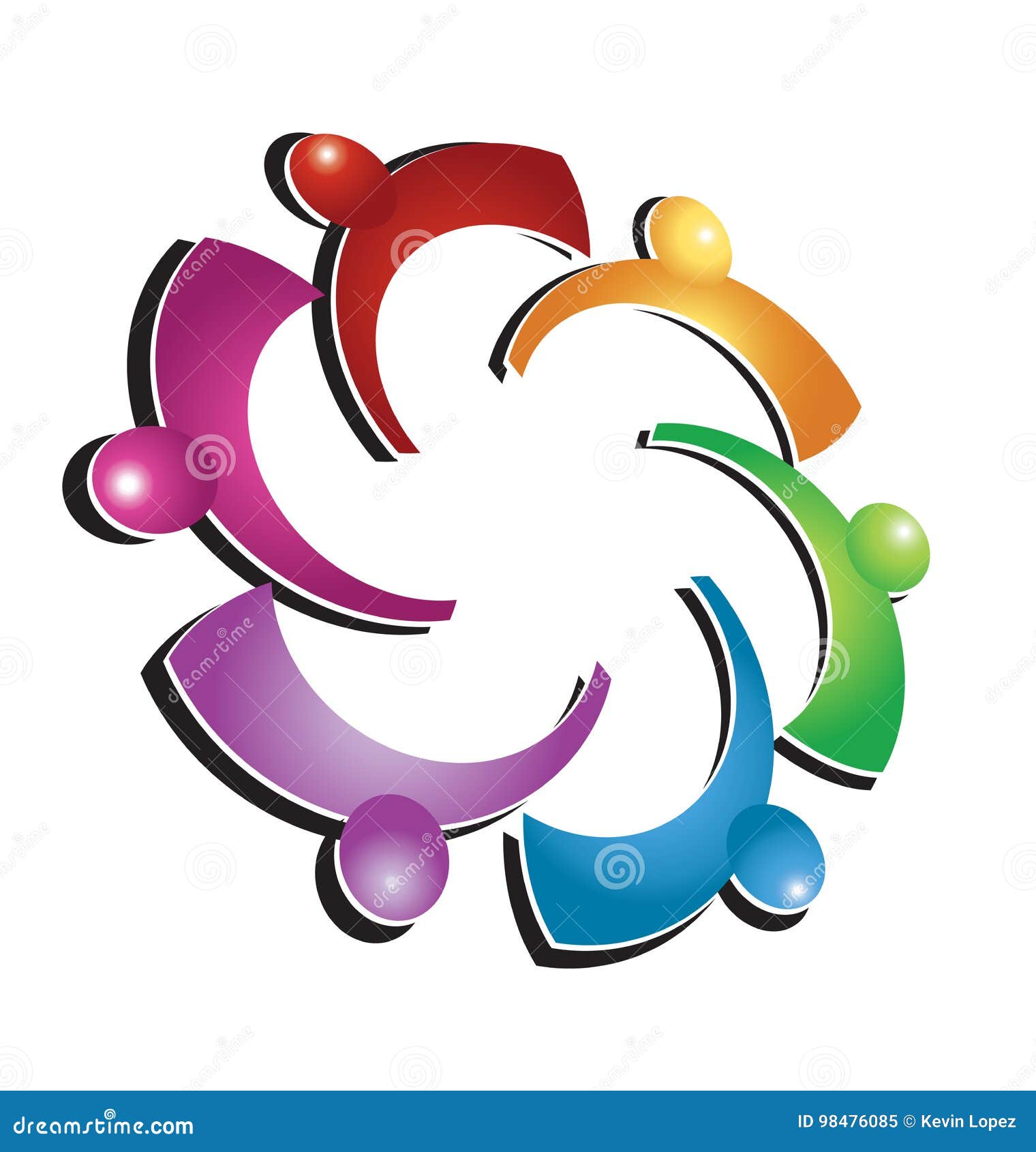Teamwork colorful hug logo stock vector. Illustration of company - 98476085