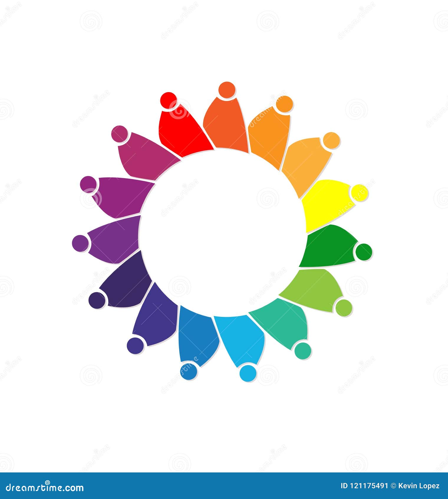 Teamwork Colorful People Representing Diversity, Icon Vector Stock ...
