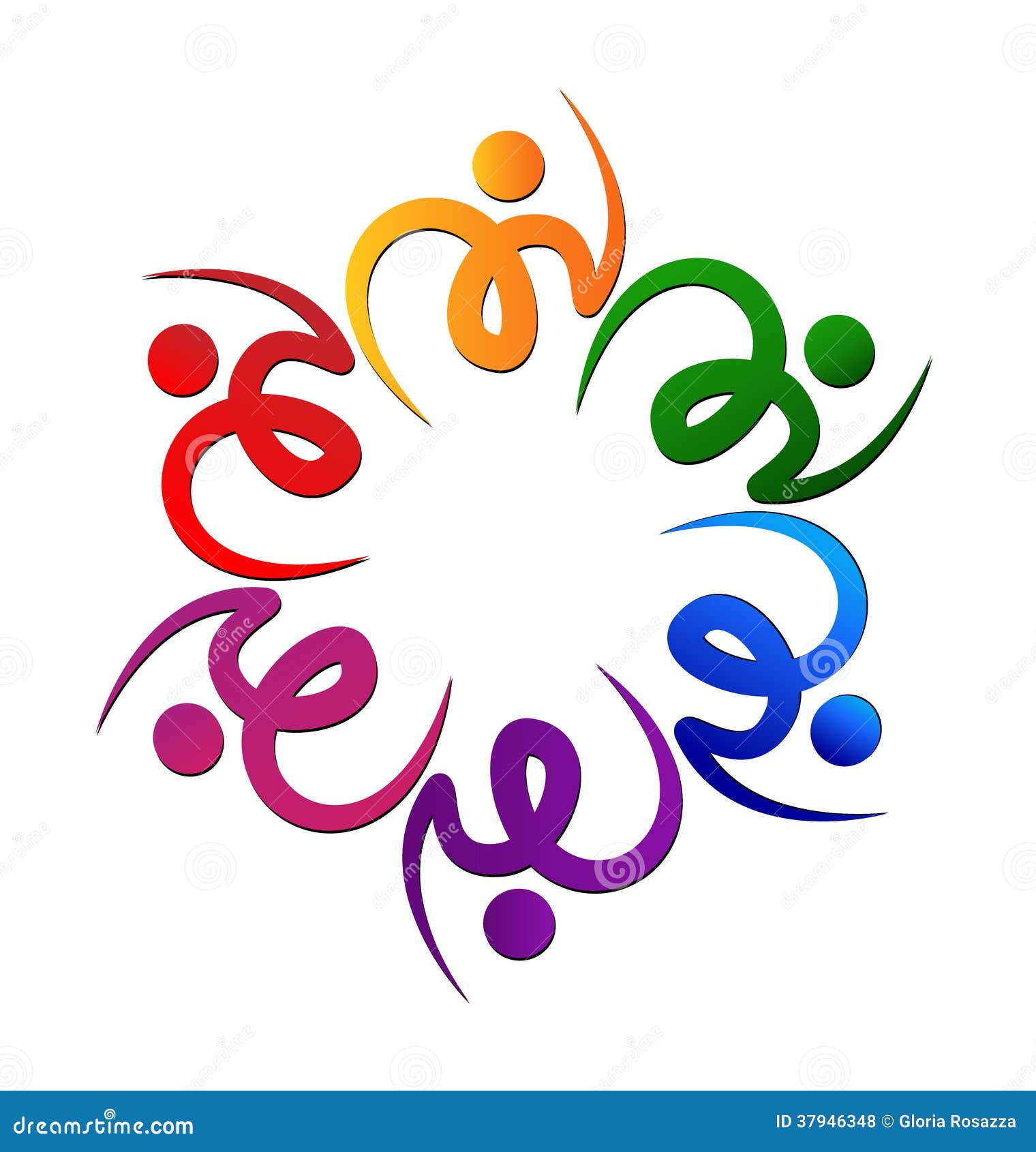 Teamwork Colorful Swooshes Flower Logo Royalty Free Stock Photos ...