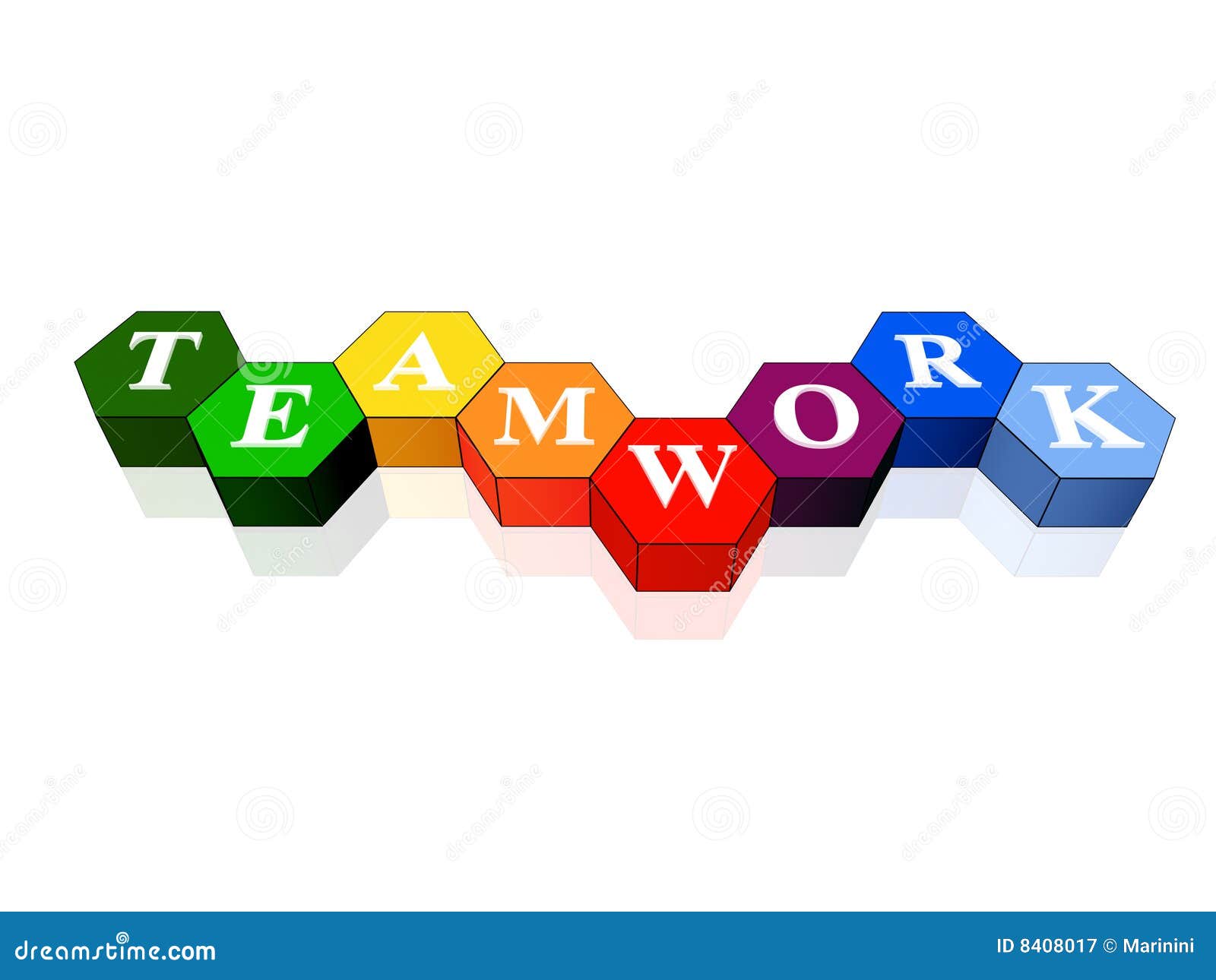 Teamwork in Colour Hexahedrons Stock Illustration - Illustration of ...