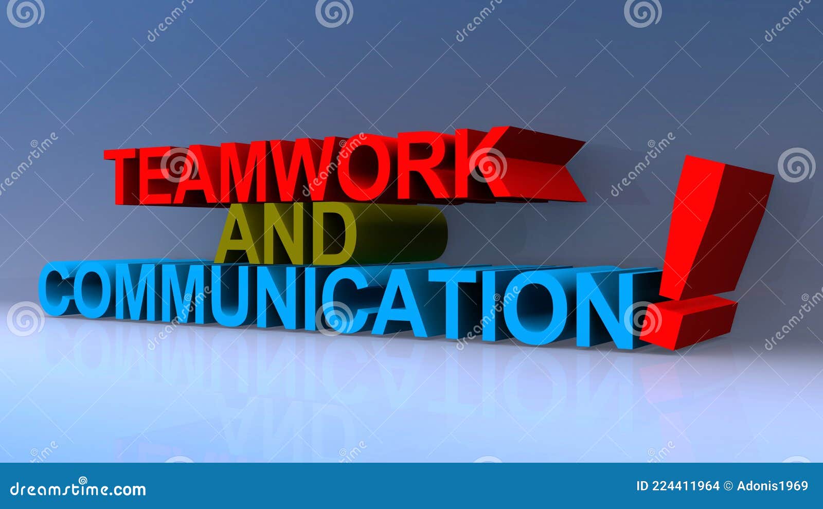 Teamwork and Communication on Blue Stock Illustration - Illustration of ...