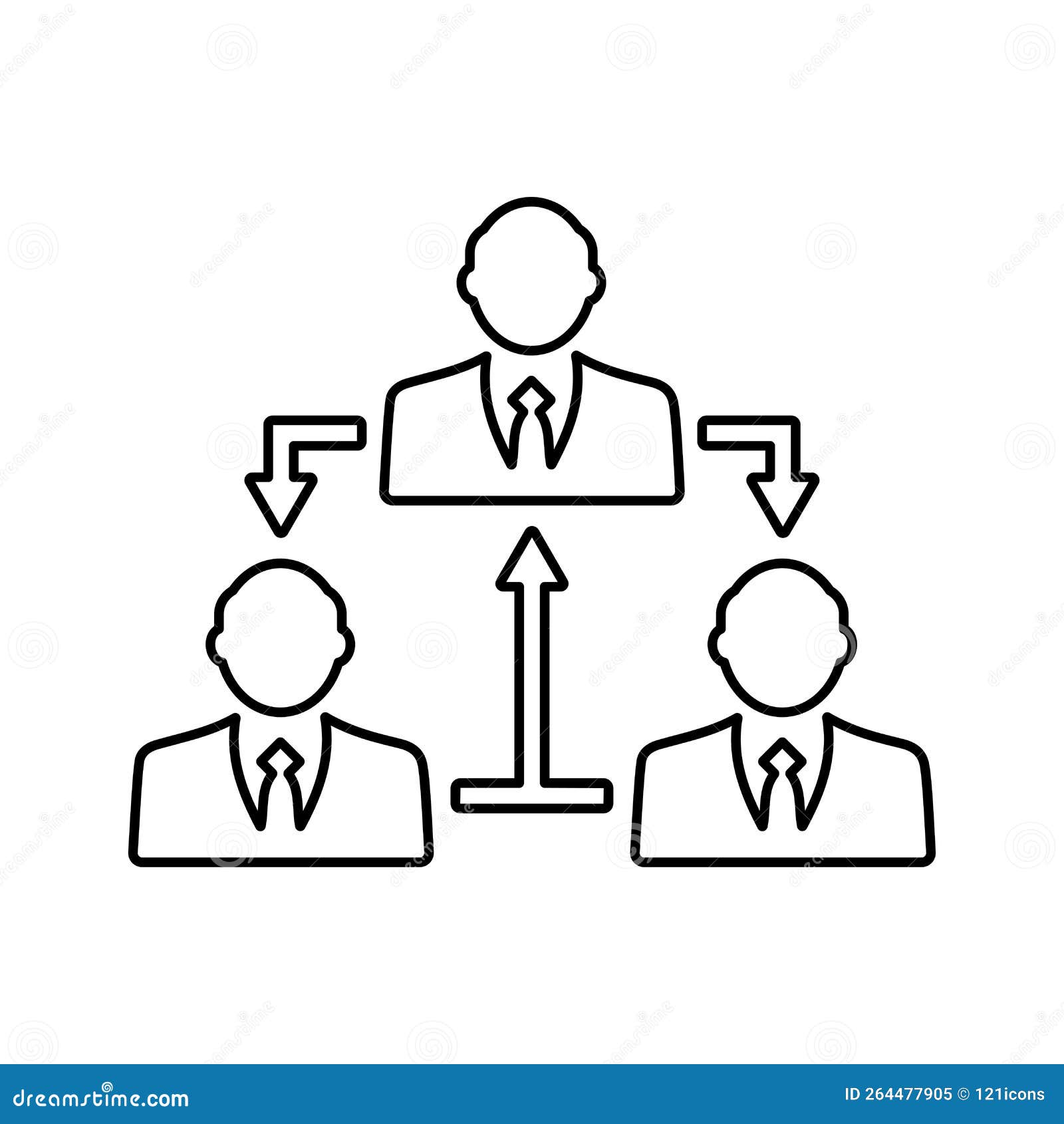 Teamwork Communication Outline Icon. Line Art Vector Stock Illustration ...