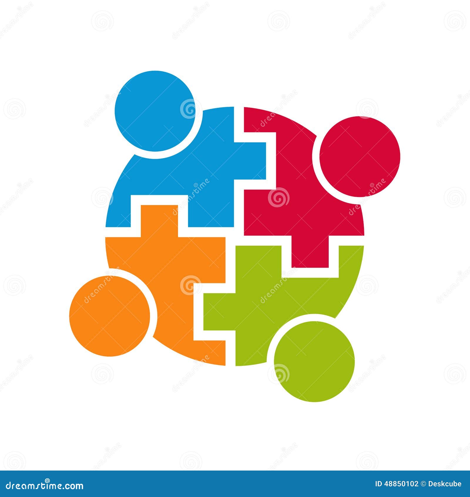 People Interlaced Heart Group Logo Vector Illustration | CartoonDealer ...