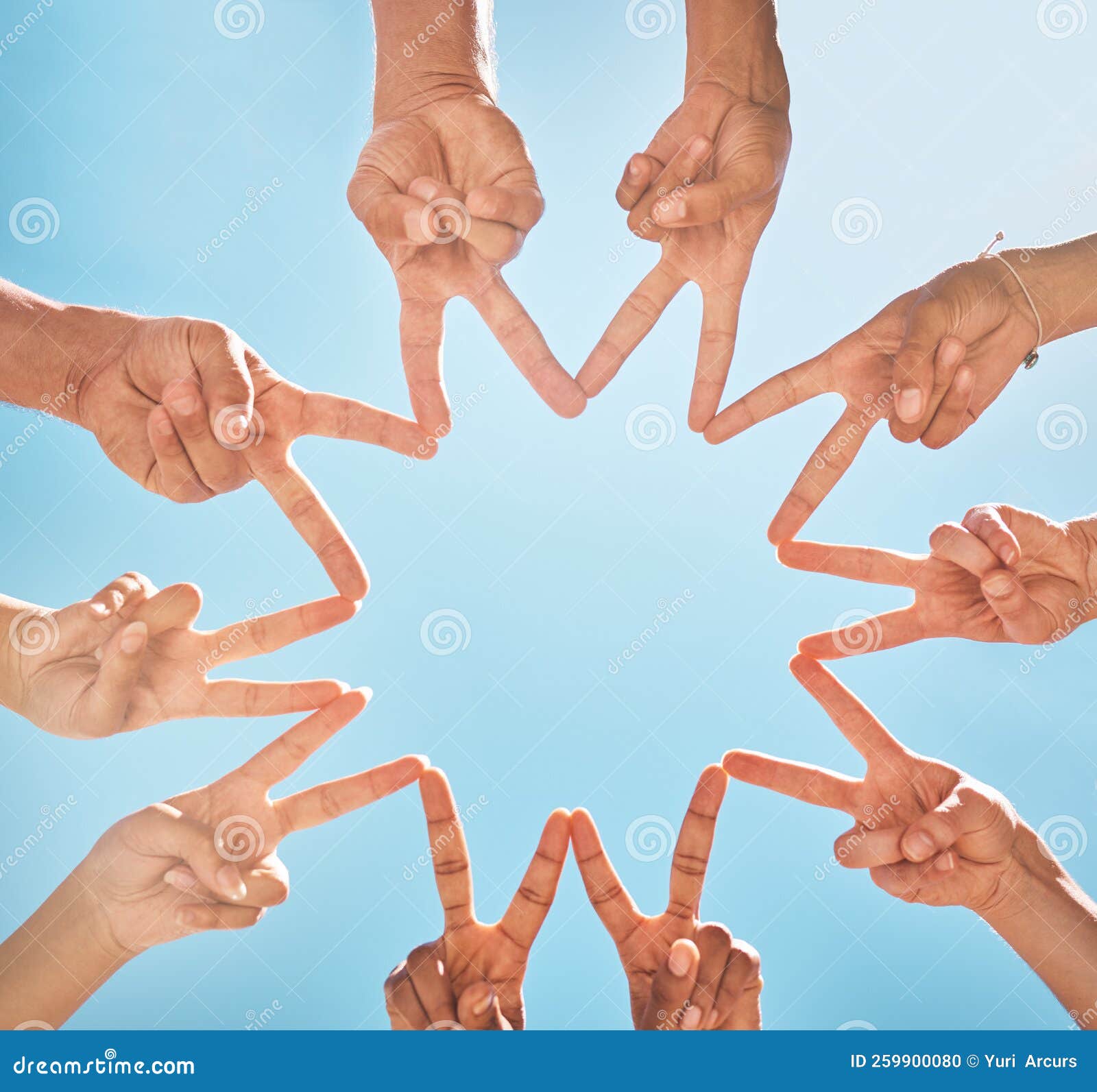 Teamwork, Community and Group Support with Fingers in a Star Shape from ...
