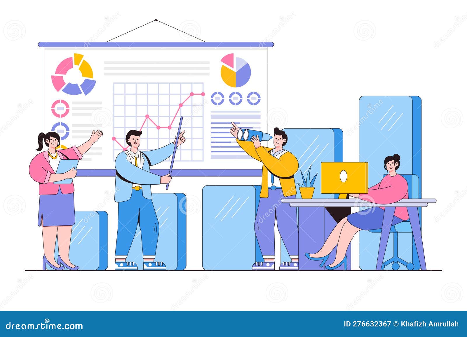 Teamwork in a Company, Brainstorming Concept. Office Workers Study ...