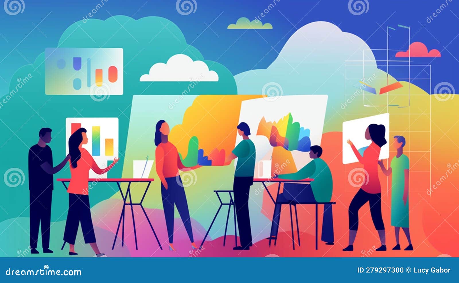 Teamwork in a Company. Discussion, Analization Data Charts, and ...