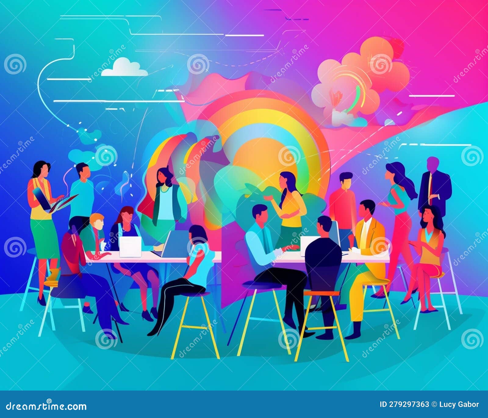 Teamwork in a Company. Discussion, Analization Data Charts, and ...