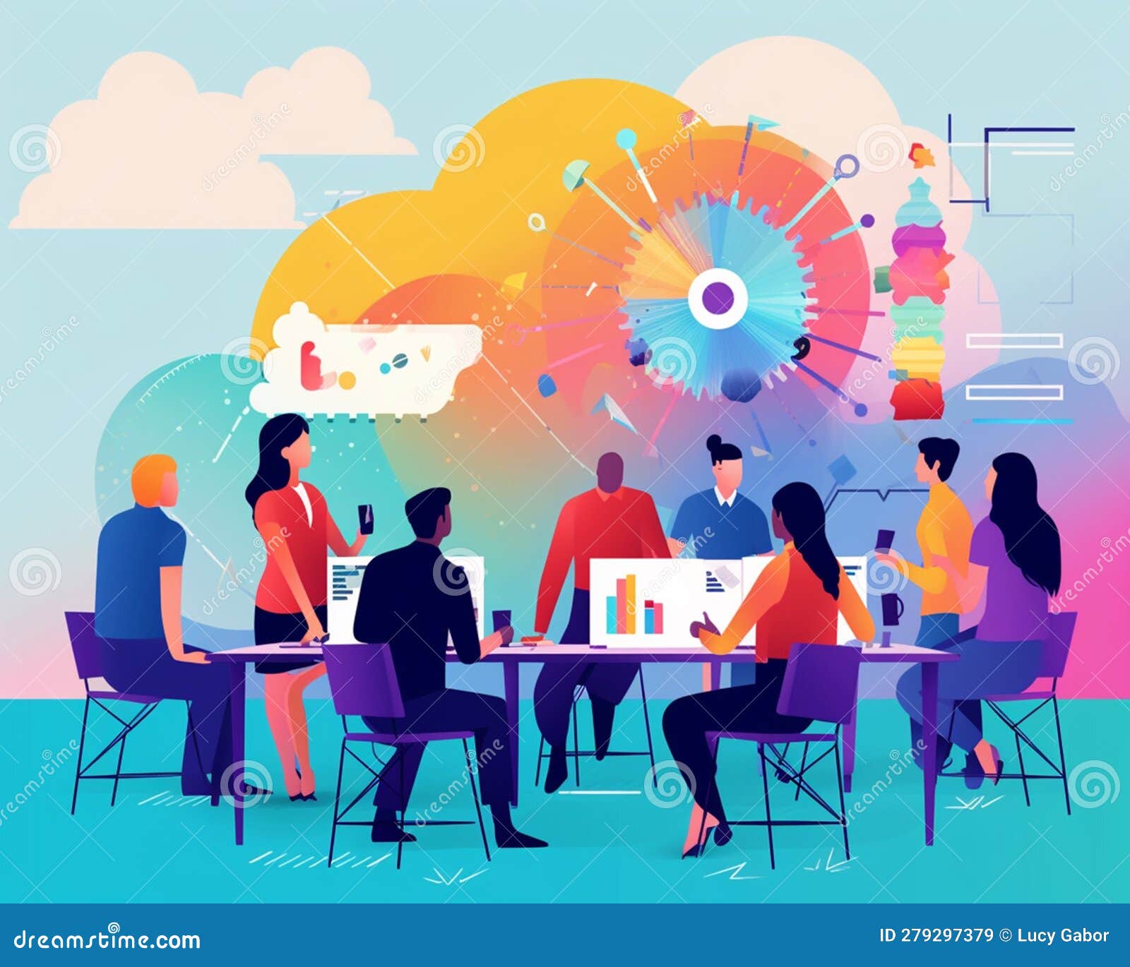 Teamwork in a Company. Discussion, Analization Data Charts, and ...