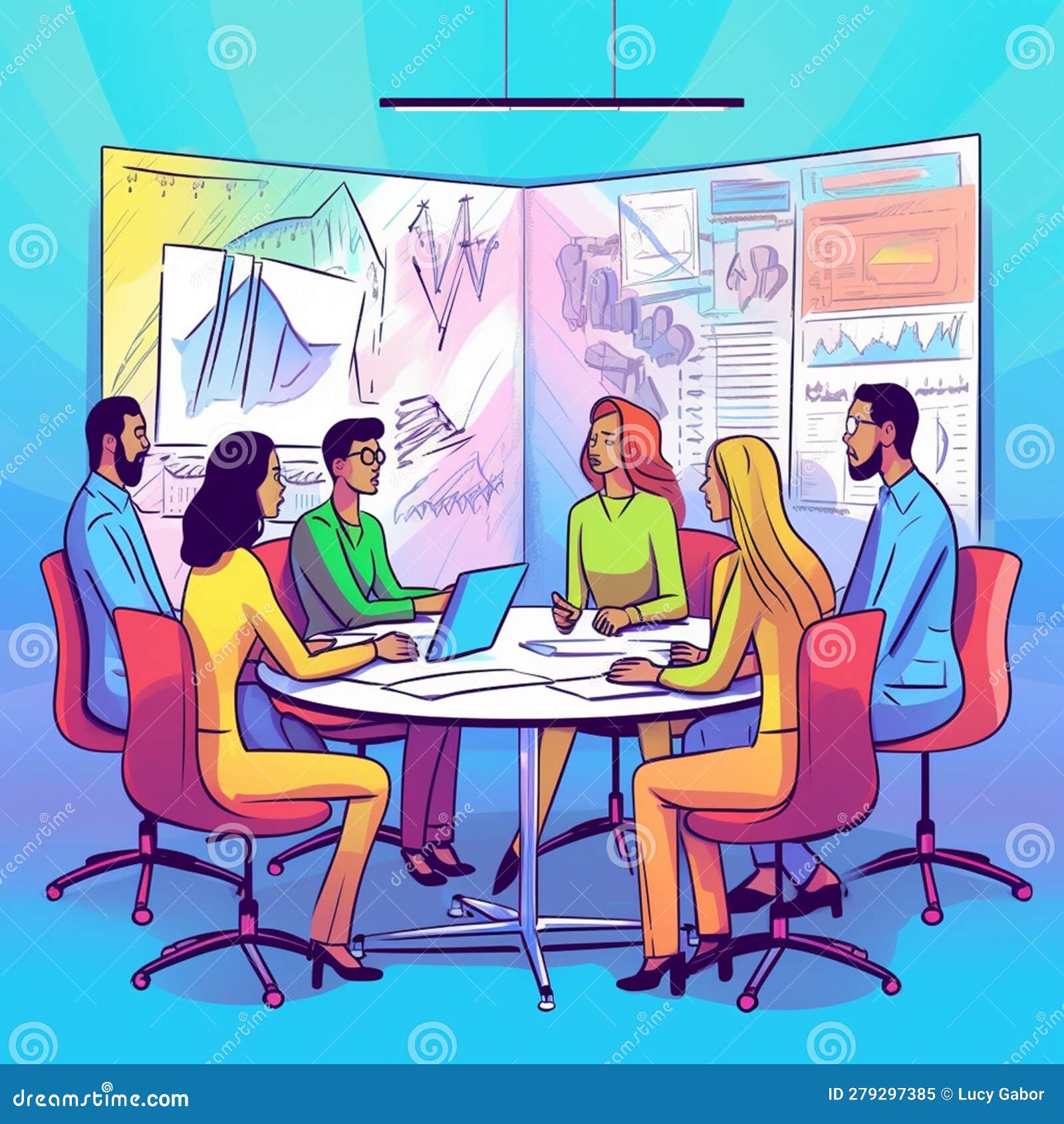 Teamwork in a Company. Discussion, Analization Data Charts, and ...