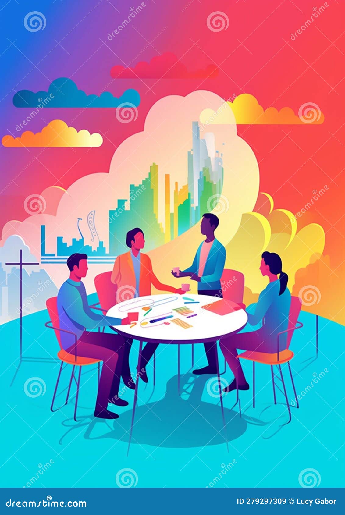 Teamwork in a Company. Discussion, Analization Data Charts, and ...