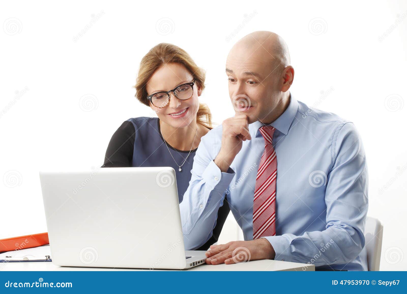 Teamwork with computer stock photo. Image of analyzing - 47953970