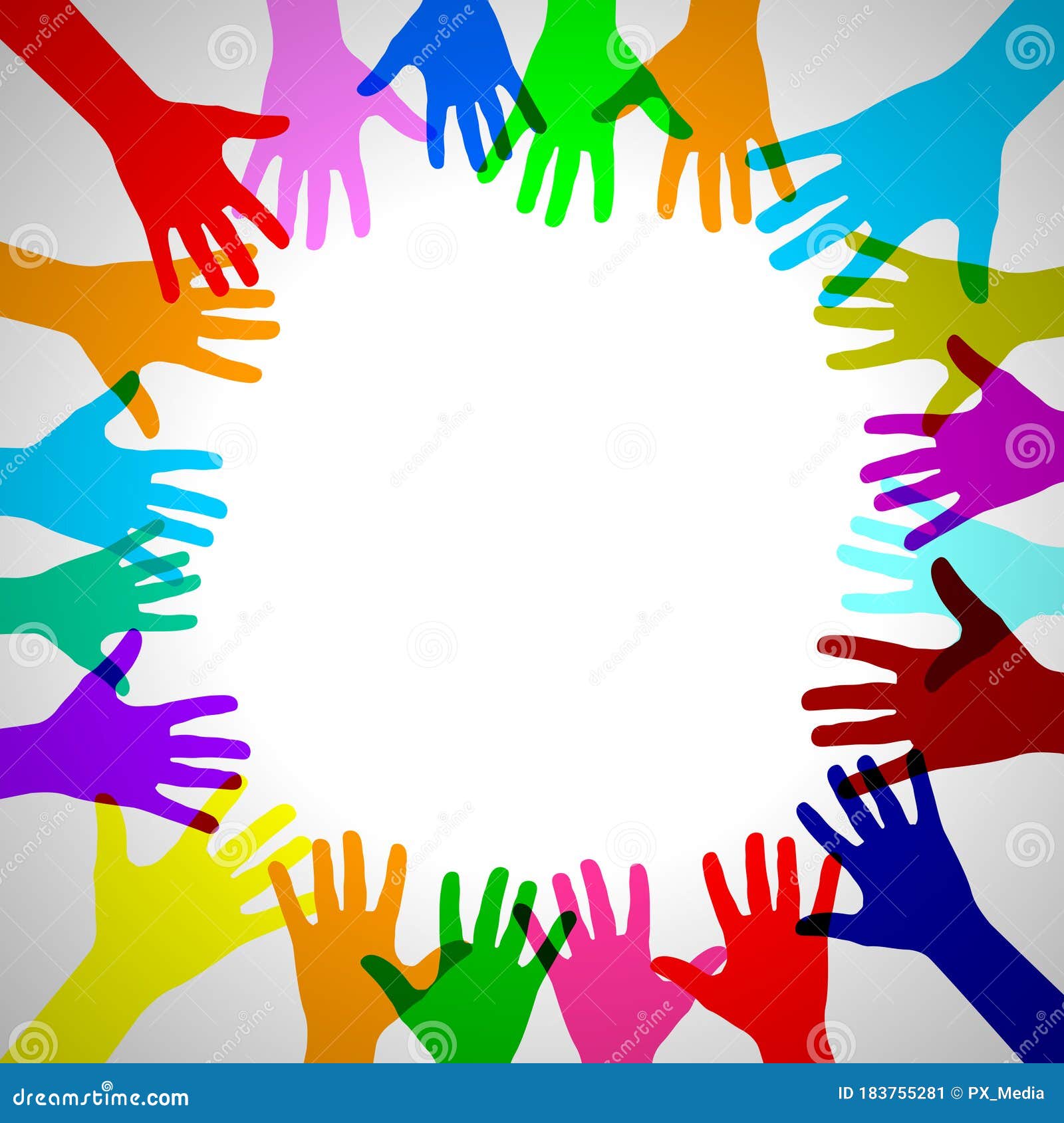 Teamwork Concept - Colorful Hands In Circle Stock Image | CartoonDealer ...