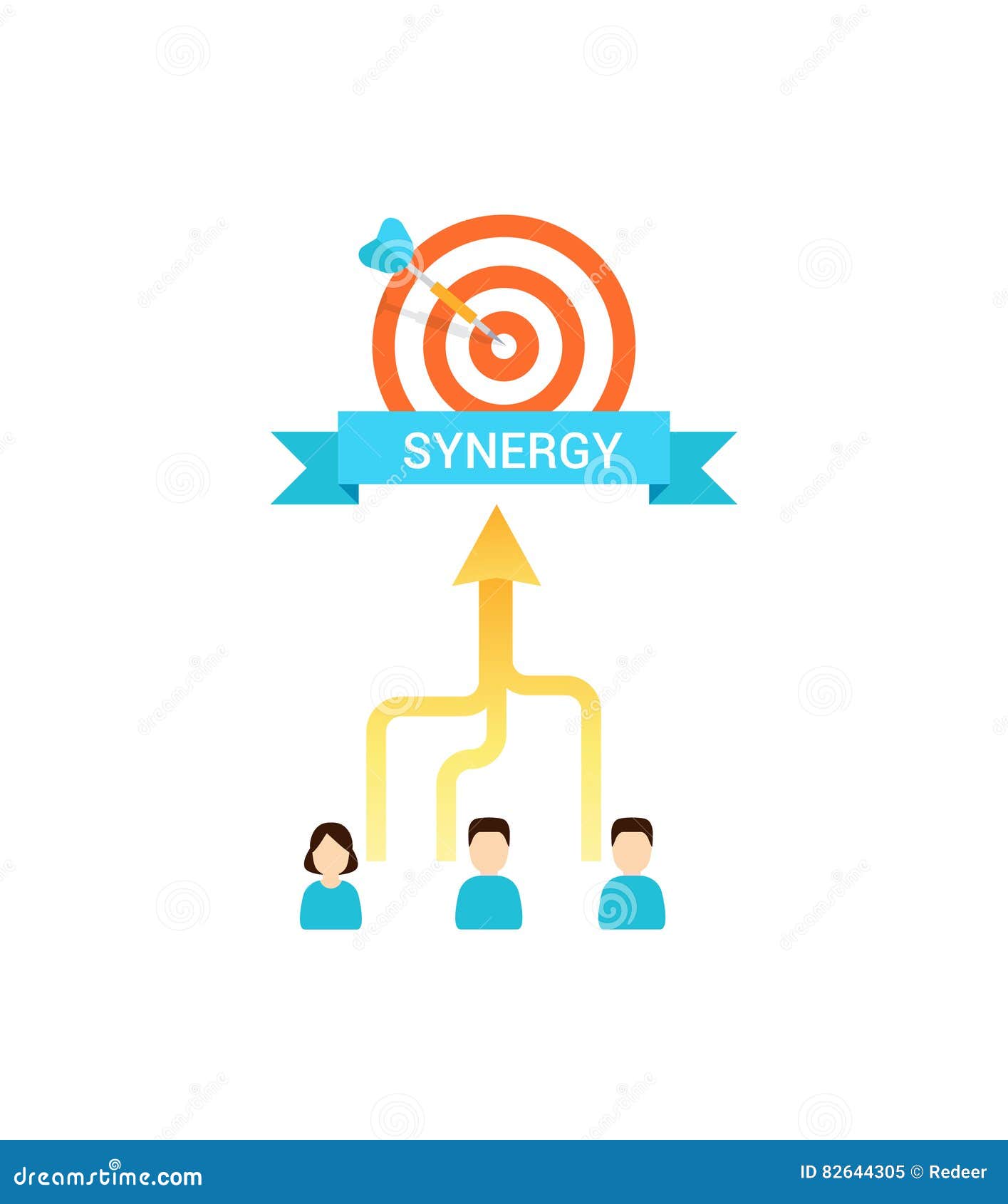 Teamwork Concept. Arrows from People Moving To One Goal - Flat ... Teamwork Concept. Arrows from People Moving To One Goal - Flat ...