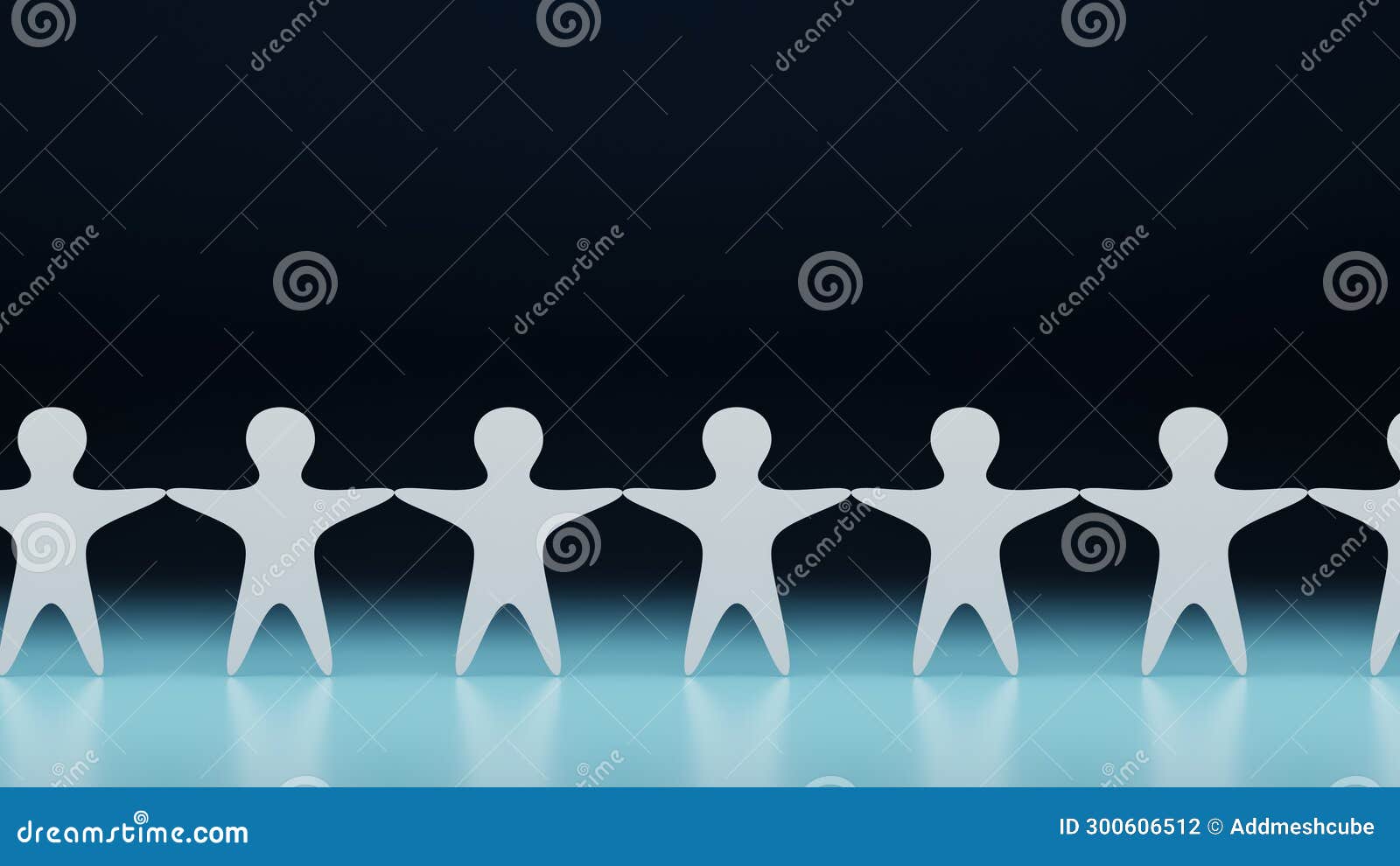 Teamwork Concept Background Where Human Symbols are Linked Together, 3d ...