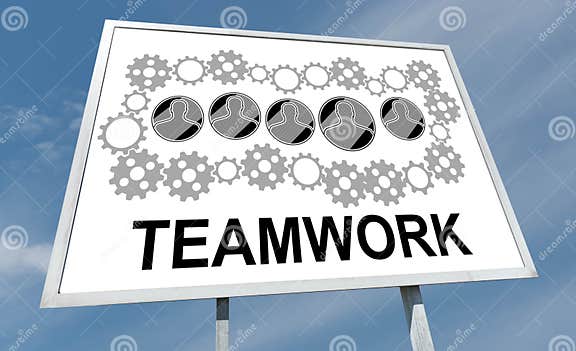 Teamwork Concept on a Billboard Stock Image - Image of together, team ...