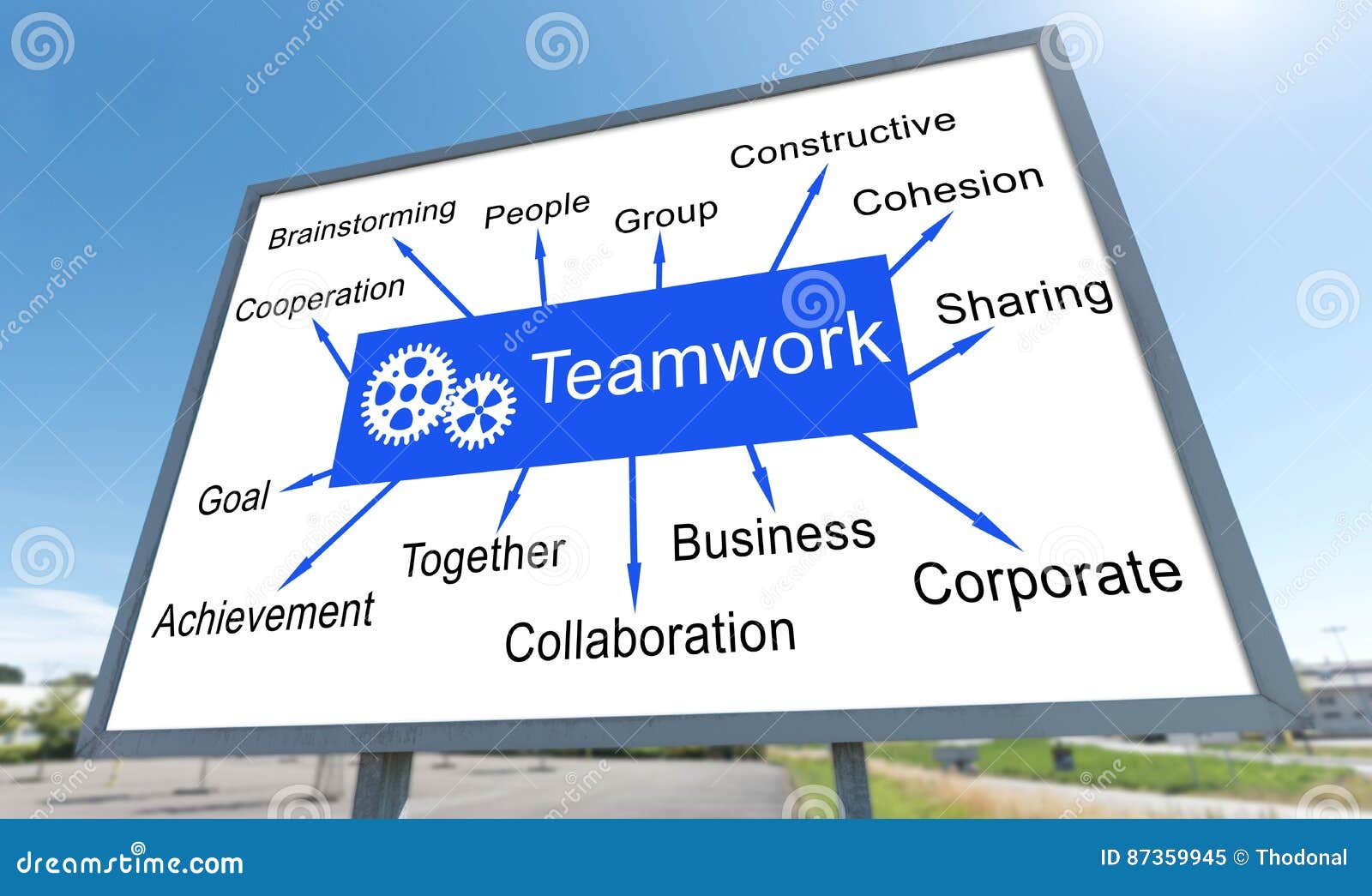 Teamwork Concept on a Billboard Stock Image - Image of together ...
