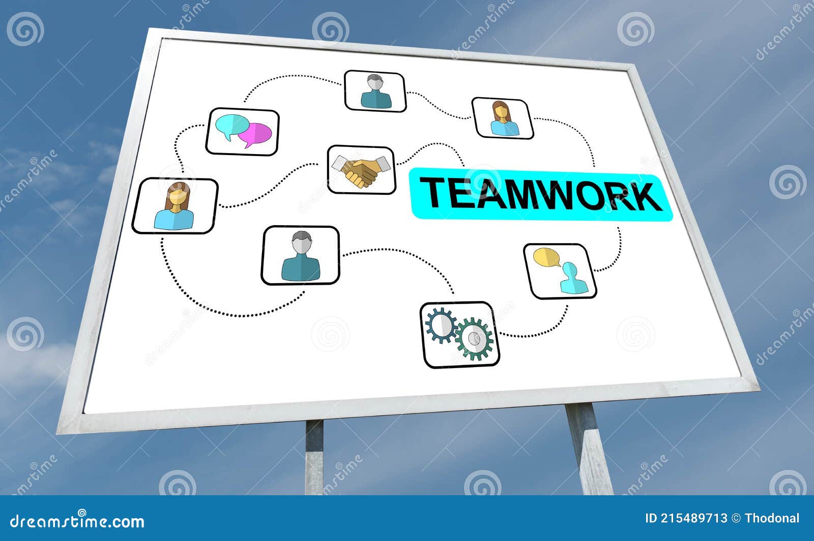 Teamwork Concept on a Billboard Stock Image - Image of togetherness ...