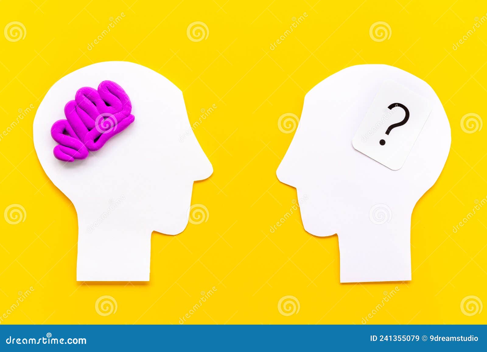 Teamwork Concept, Brain Storm. Communication between Two Paper Human ...