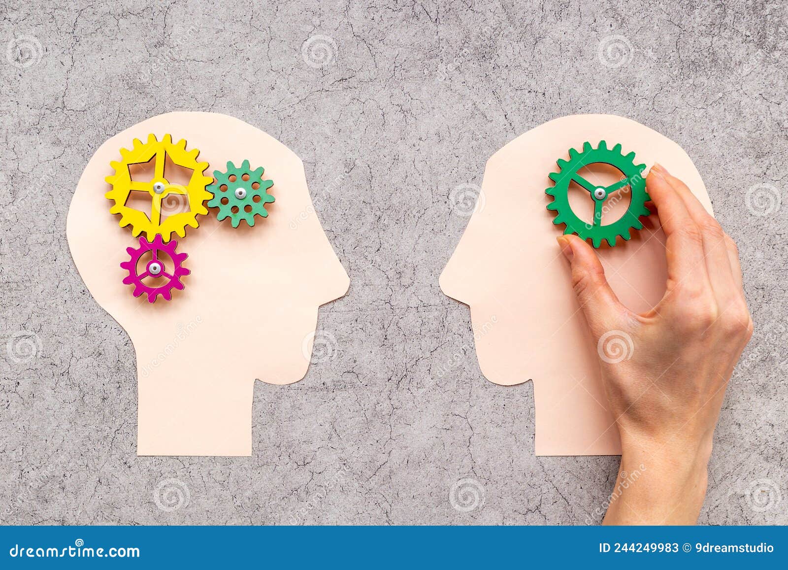 Teamwork Concept, Brain Storm. Communication between Two Paper Human ...