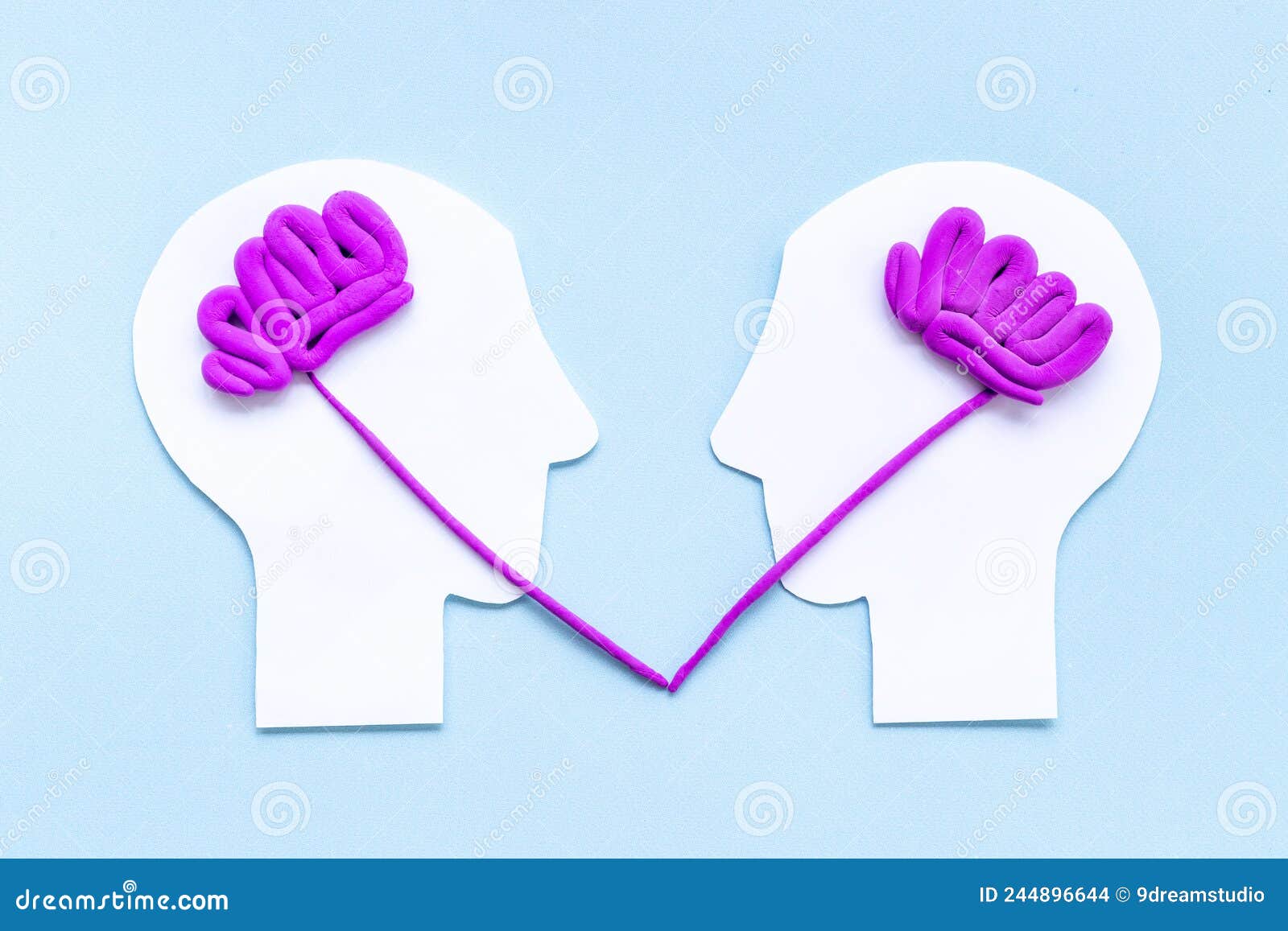 Teamwork Concept, Brain Storm. Communication between Two Paper Human ...