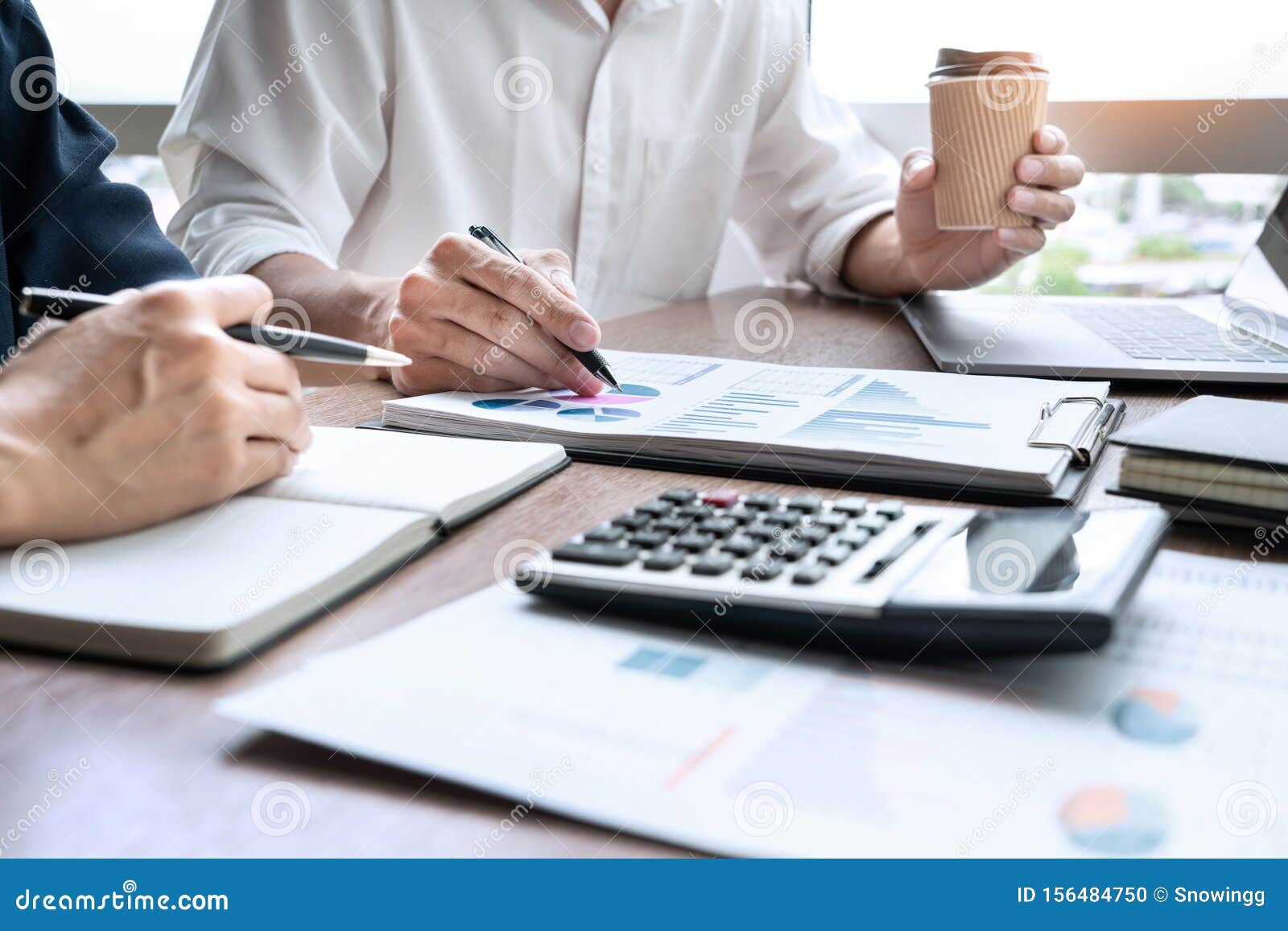 Teamwork Concept, Business Executives Discussing Document Work at ...