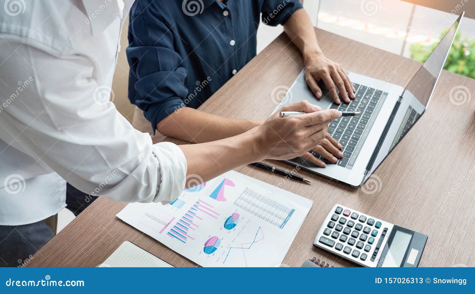 Teamwork Concept, Business Executives Discussing Document Work at ...