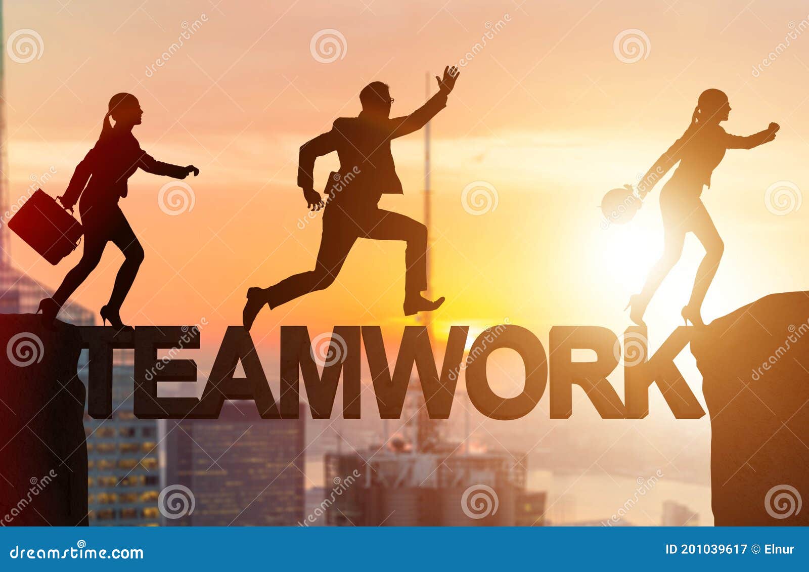 Teamwork Concept with Business People Crossing Bridge Stock Image ...