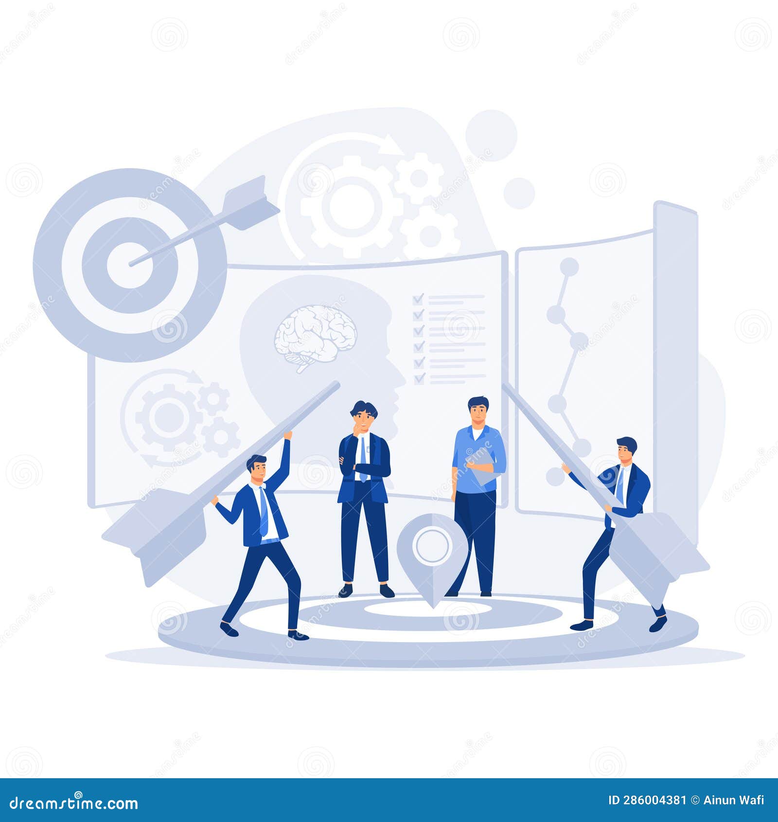 Business Team Customer Target Development for Marketing, Stock Vector ...