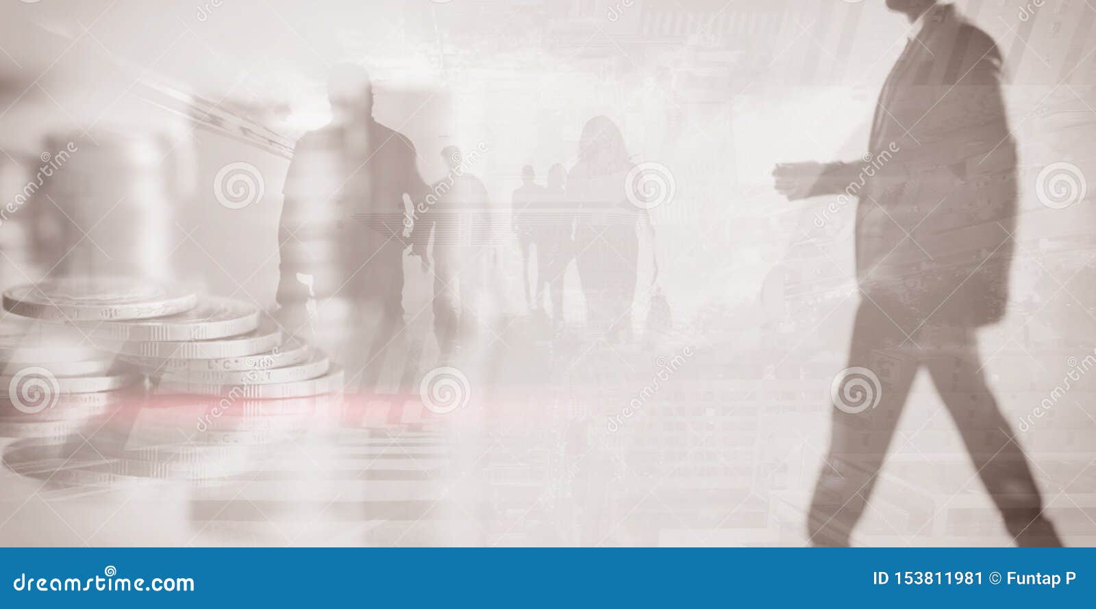 Teamwork Concept, Business Team Working Together, Double Exposure ...