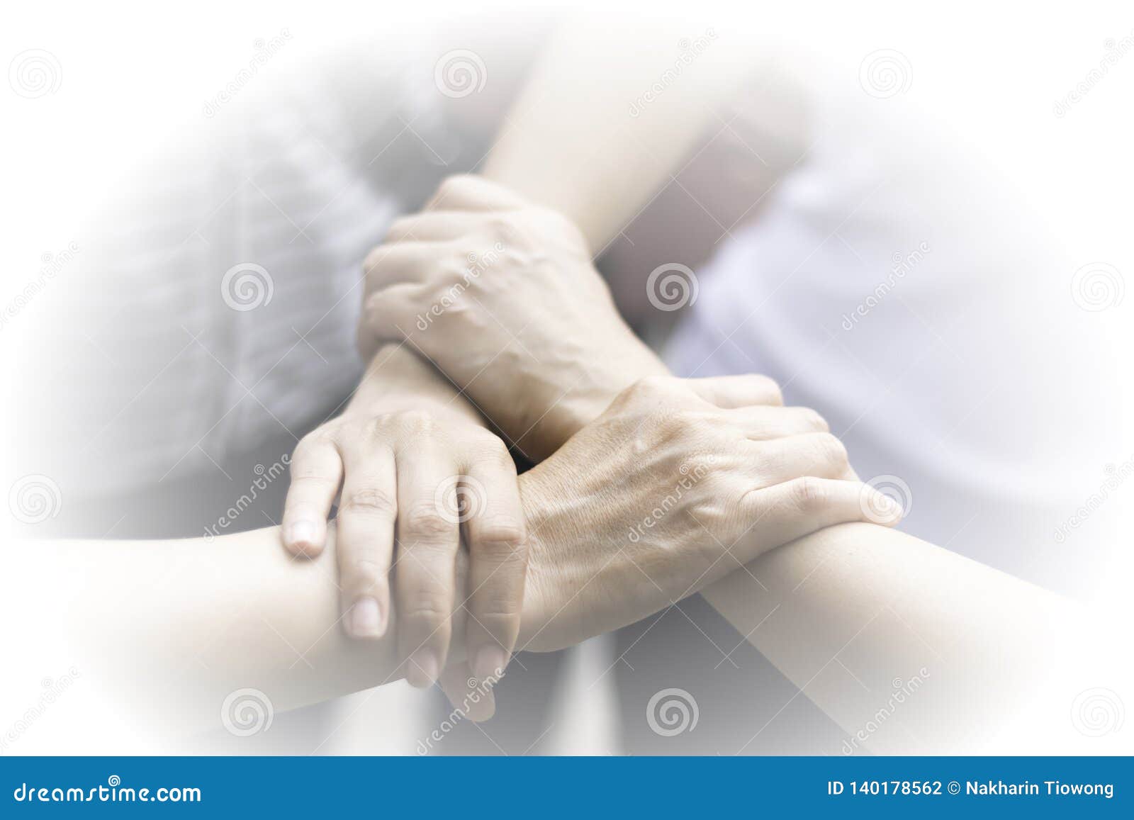 Teamwork Concept of the Businessman. Hand Touch Stock Photo - Image of ...