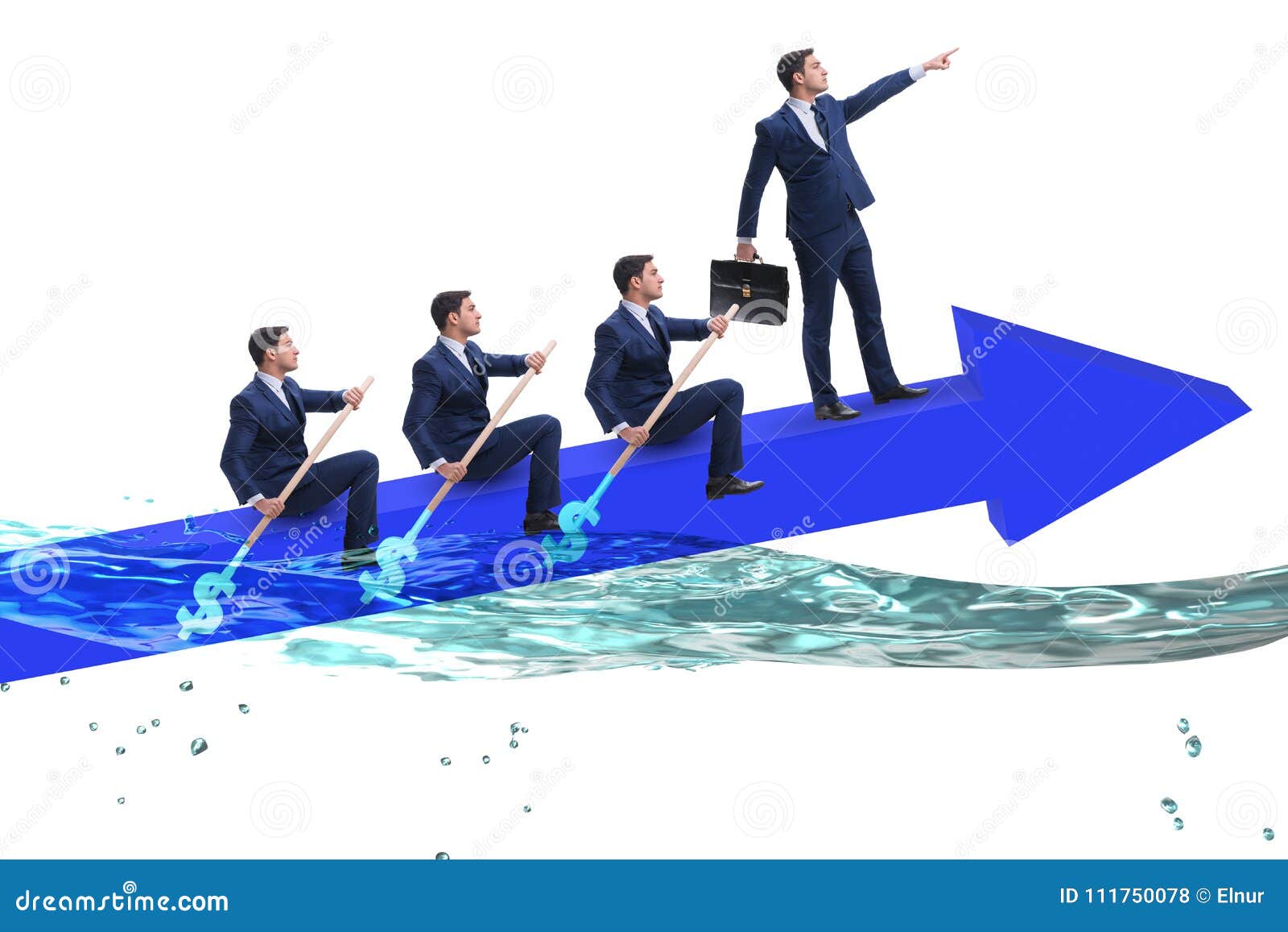 The Teamwork Concept with Businessmen on Boat Stock Photo - Image of ...