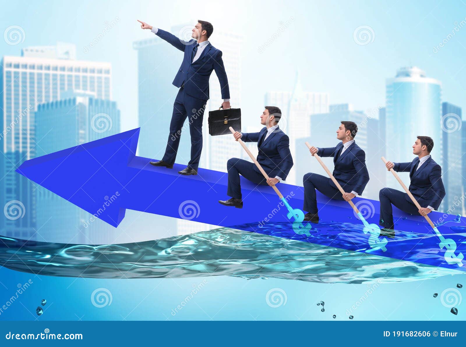 Teamwork Concept with Businessmen on Boat Stock Photo - Image of leader ...