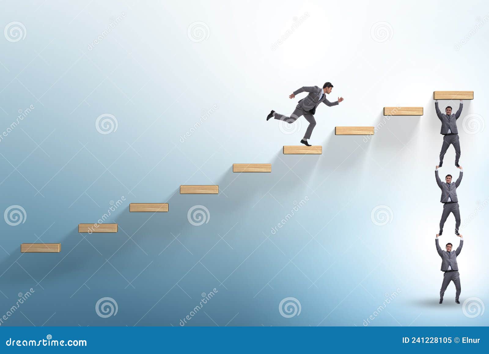 Teamwork Concept with Businessmen Helping Each Other Stock Illustration ...