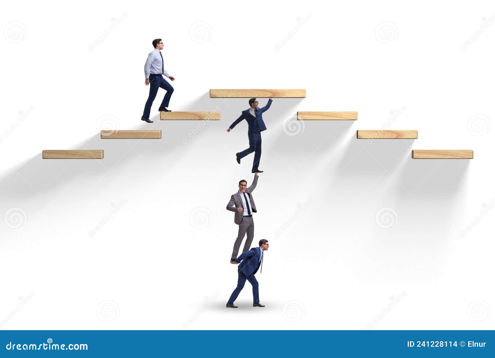 Teamwork Concept with Businessmen Helping Each Other Stock Photo ...