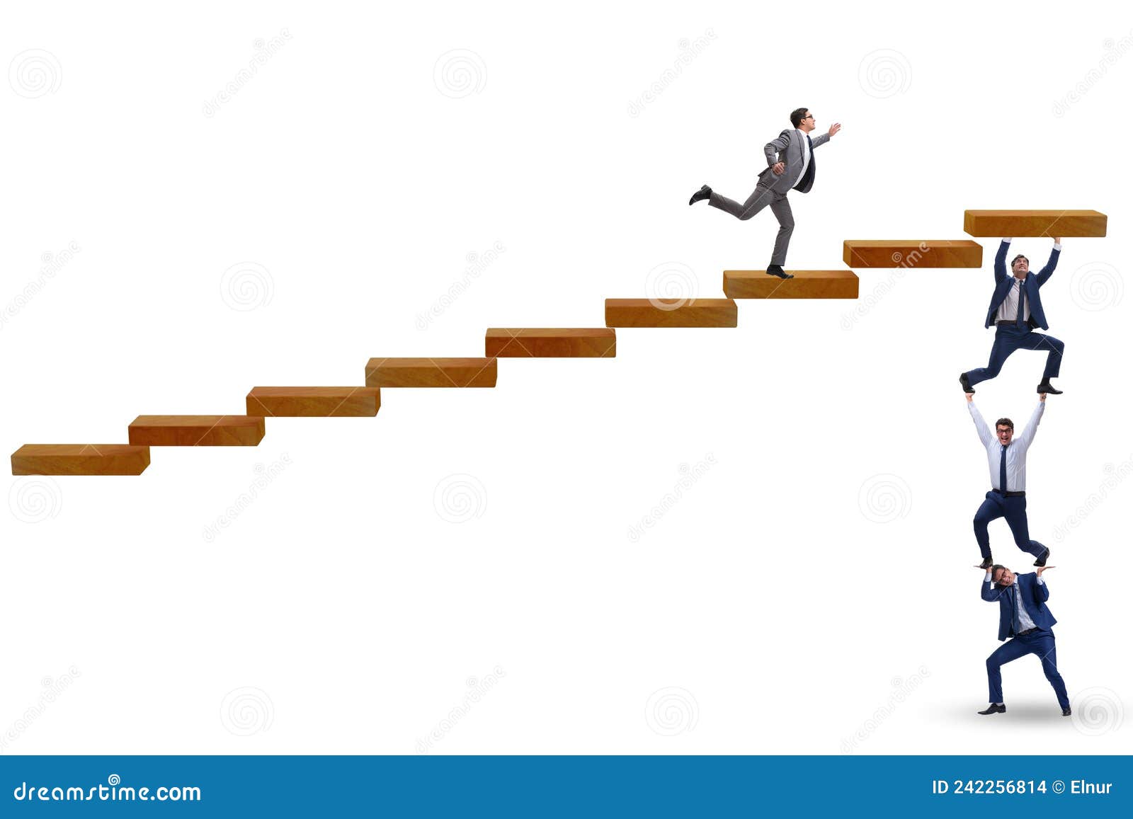 Teamwork Concept with Businessmen Helping Each Other Stock Photo ...