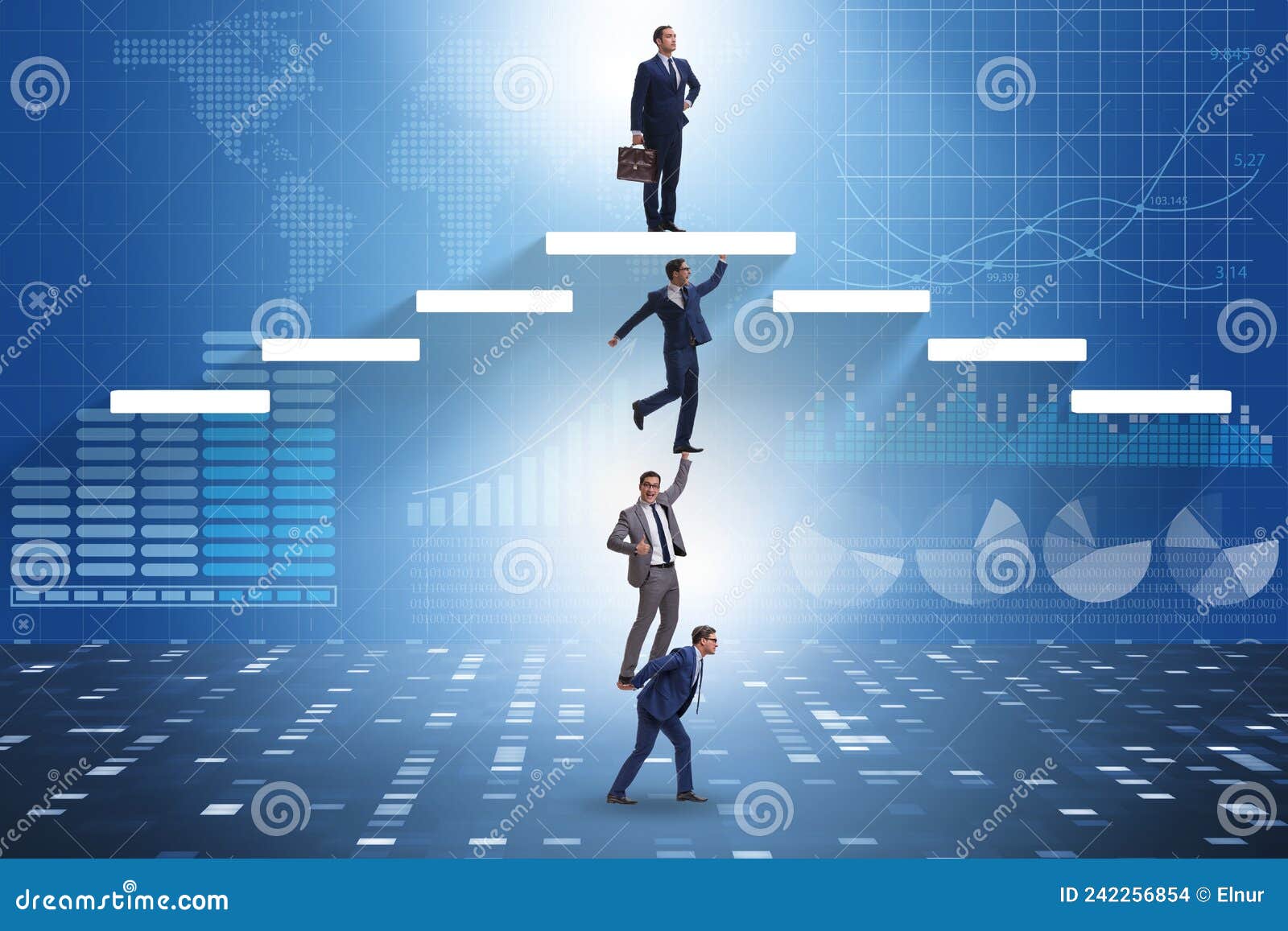 Teamwork Concept with Businessmen Helping Each Other Stock Photo ...