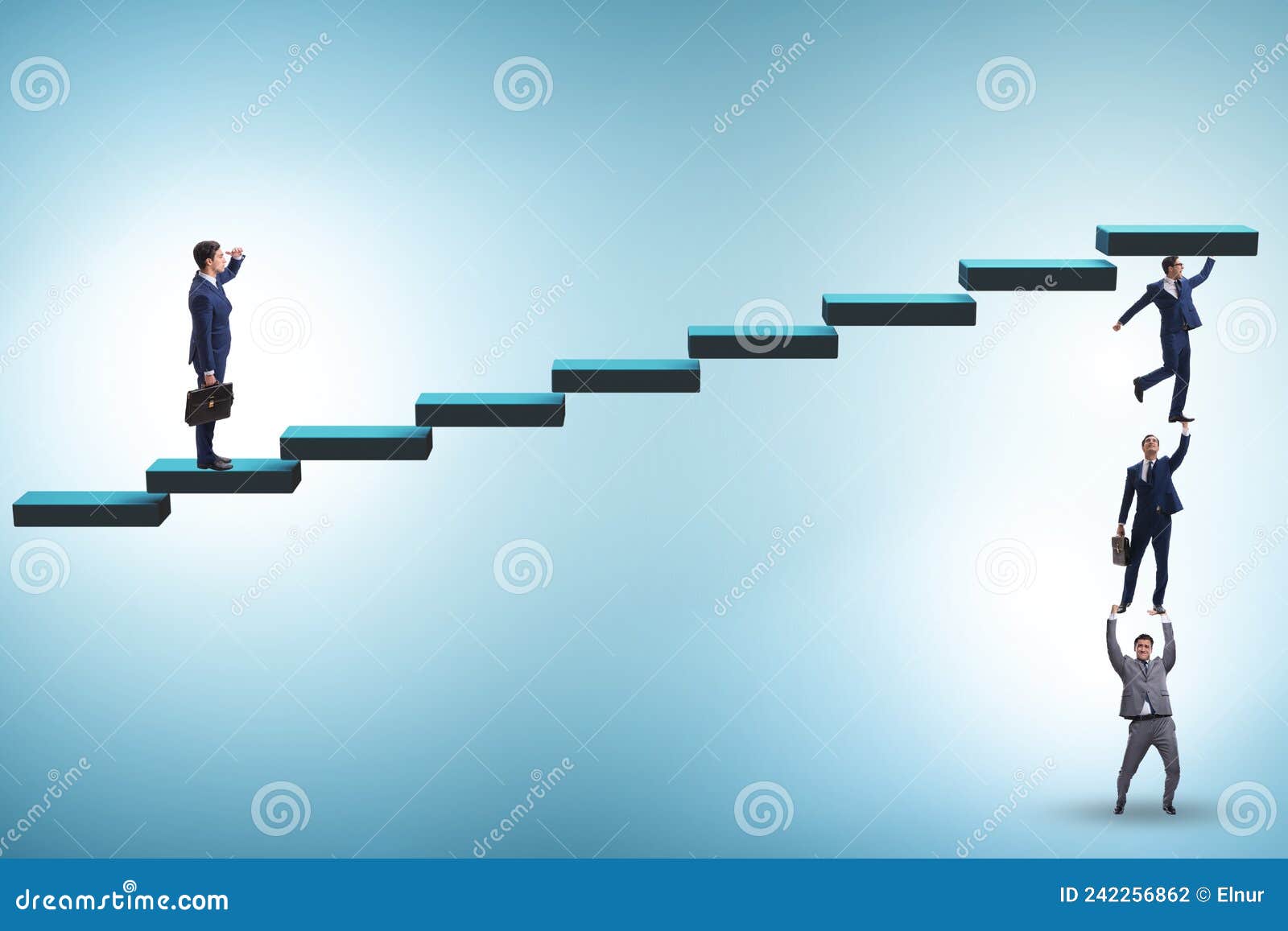 Teamwork Concept with Businessmen Helping Each Other Stock Photo ...