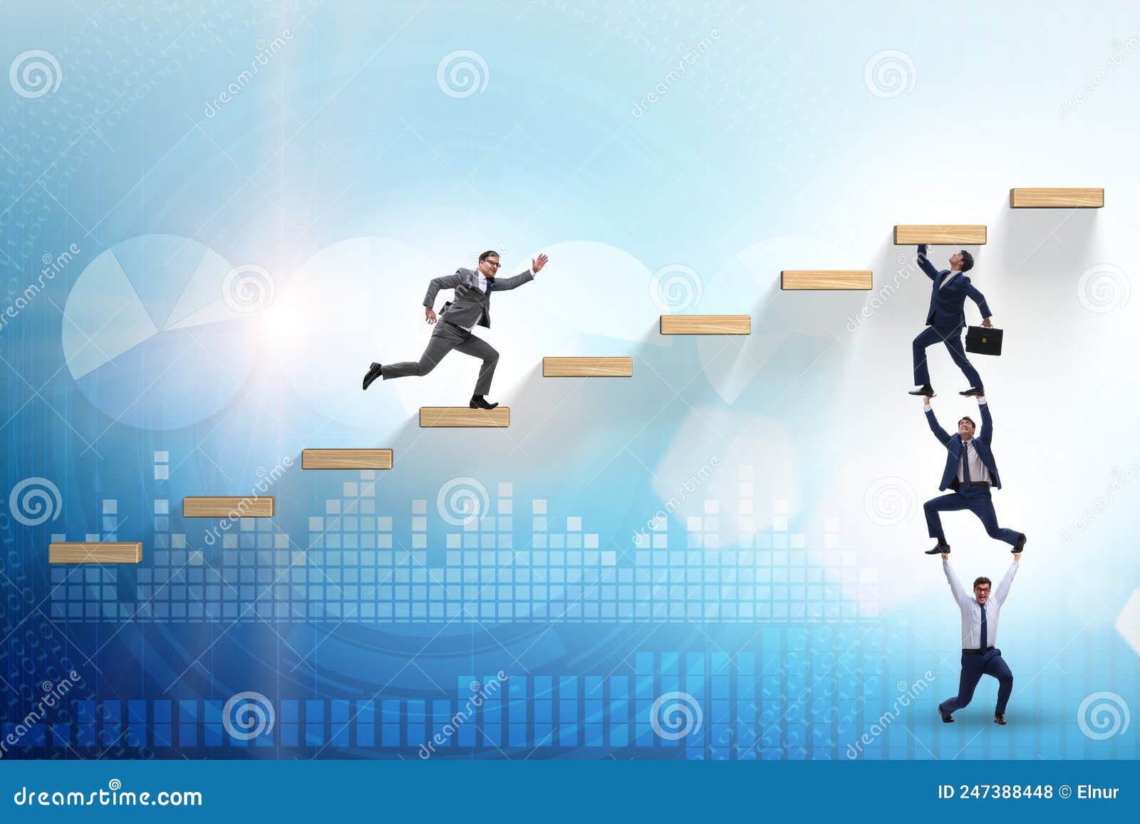 Teamwork Concept with Businessmen Helping Each Other Stock Photo ...