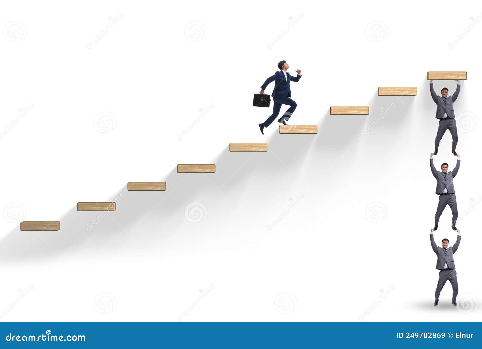 Teamwork Concept with Businessmen Helping Each Other Stock Image ...