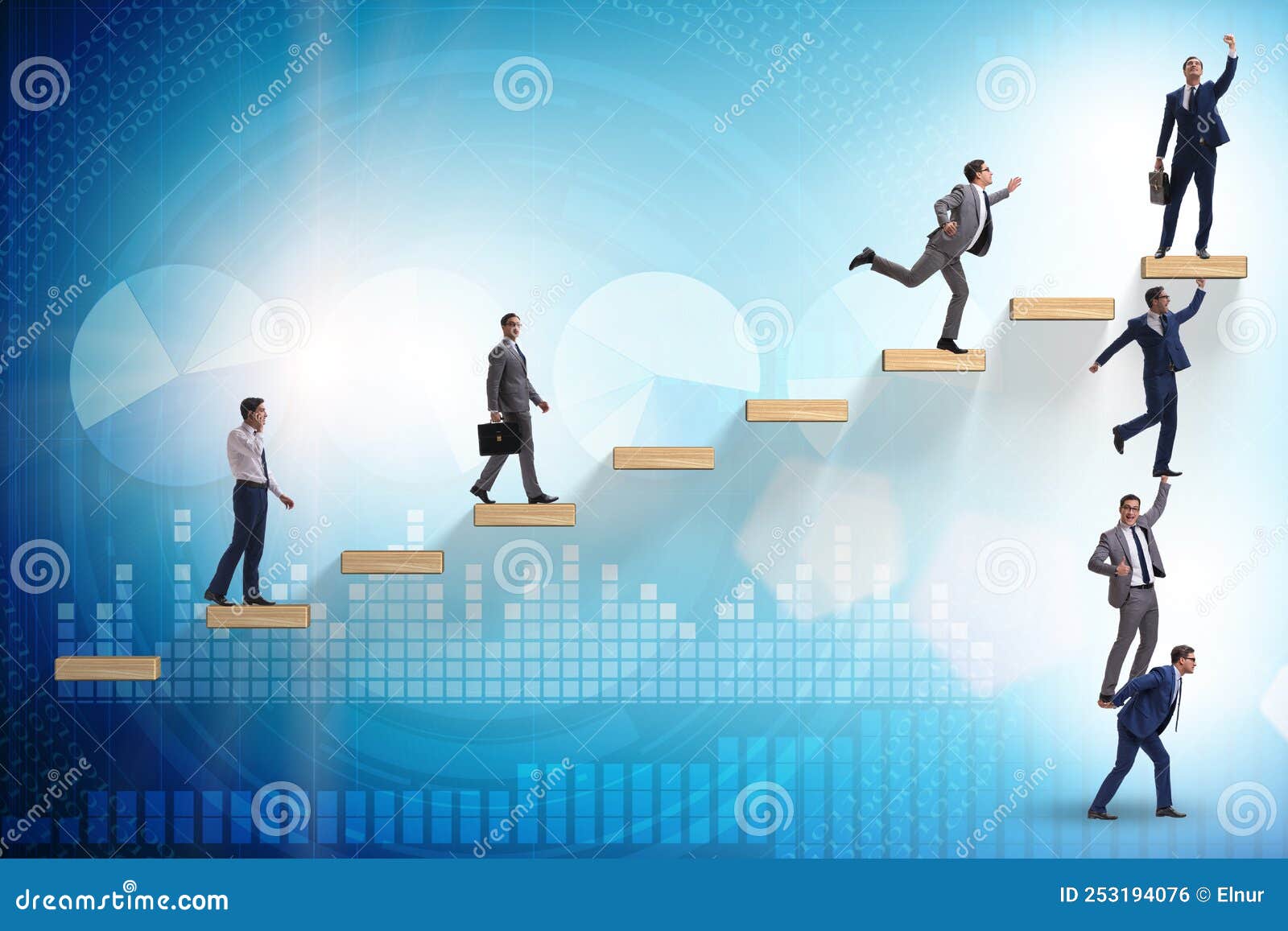 Teamwork Concept with Businessmen Helping Each Other Stock Photo ...